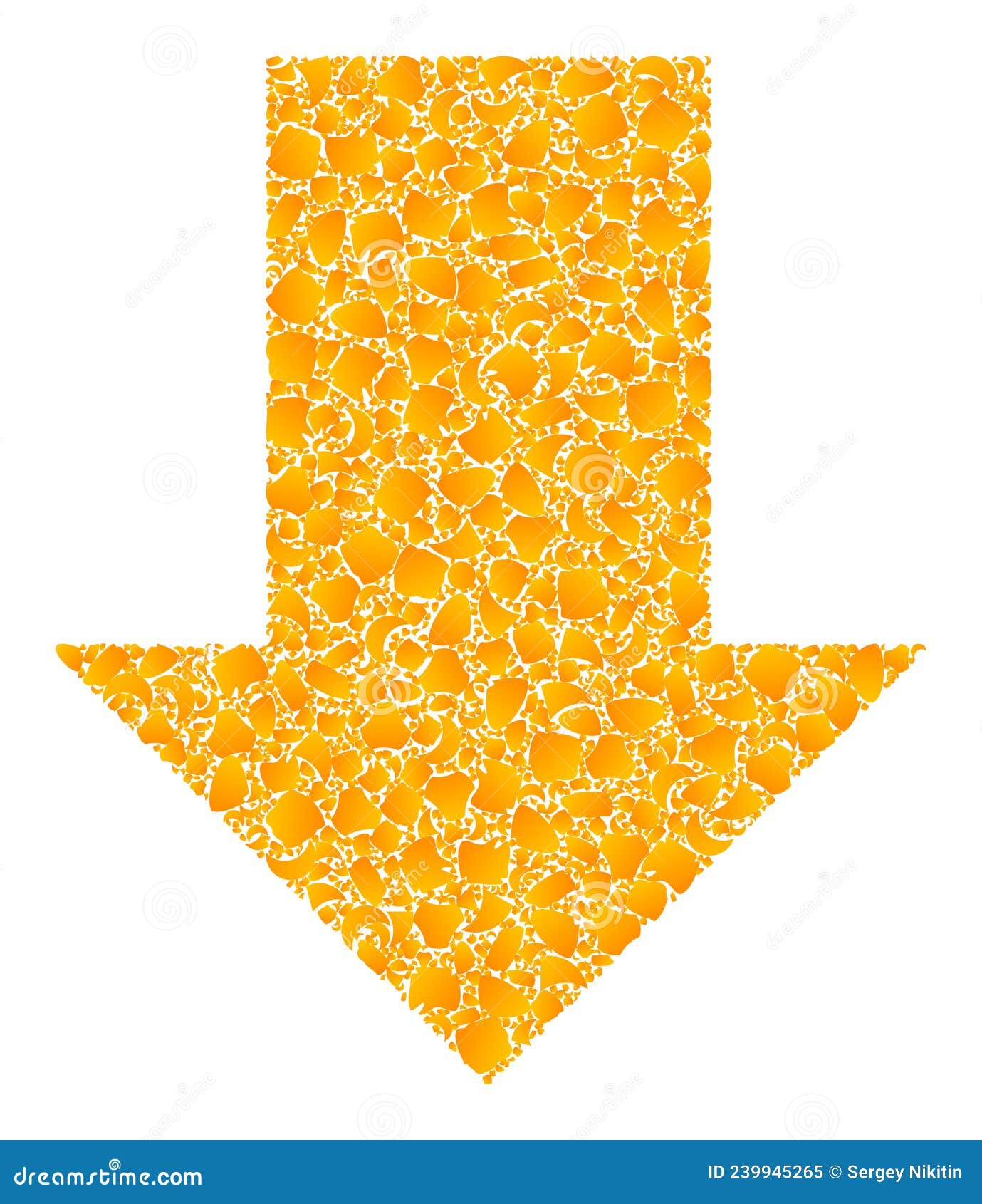 Gold Vector Fall Down Arrow Mosaic Icon Stock Vector - Illustration of ...