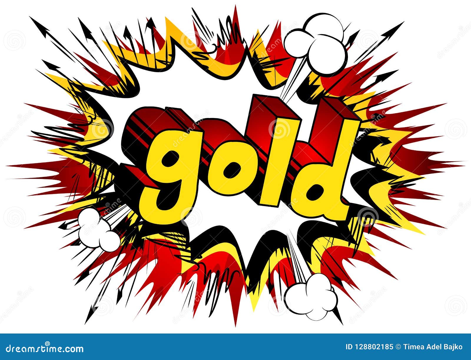 Gold - Comic Book Style Word. Stock Illustration - Illustration of ...