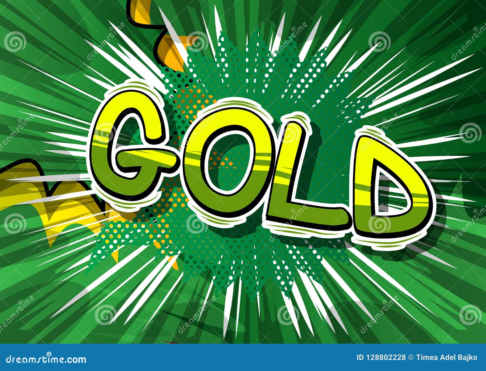 Gold - Comic Book Style Word. Stock Illustration - Illustration of ...