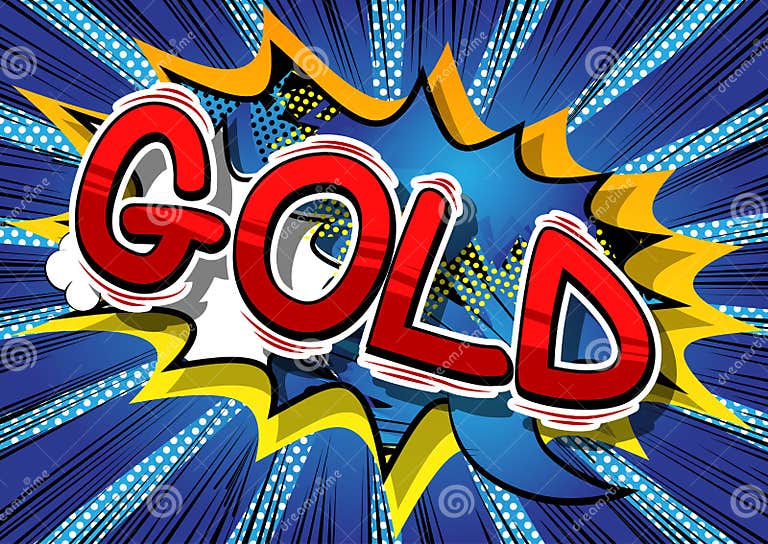 Gold - Comic Book Style Word. Stock Illustration - Illustration of ...