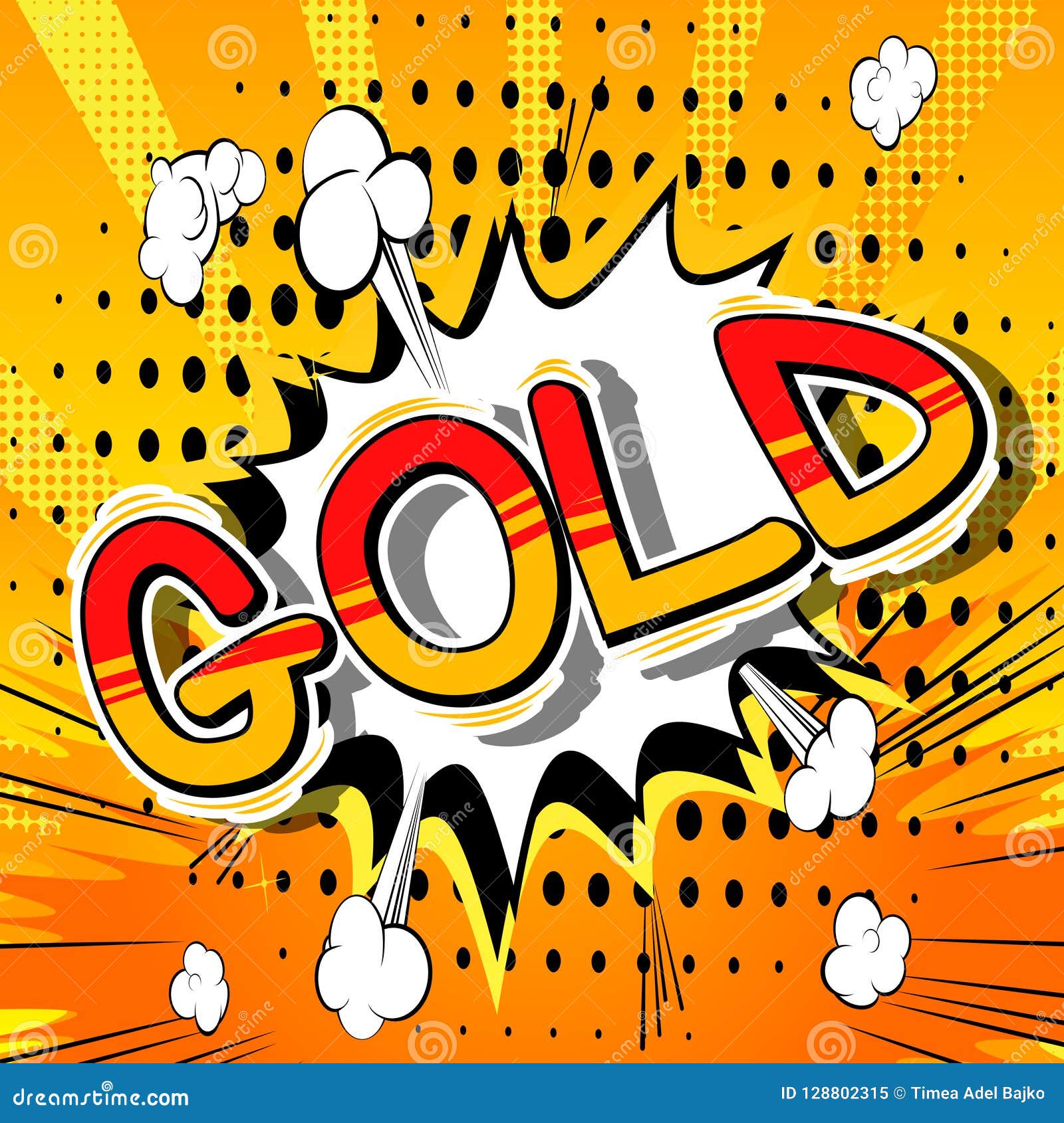 Gold - Comic Book Style Word. Stock Illustration - Illustration of book ...