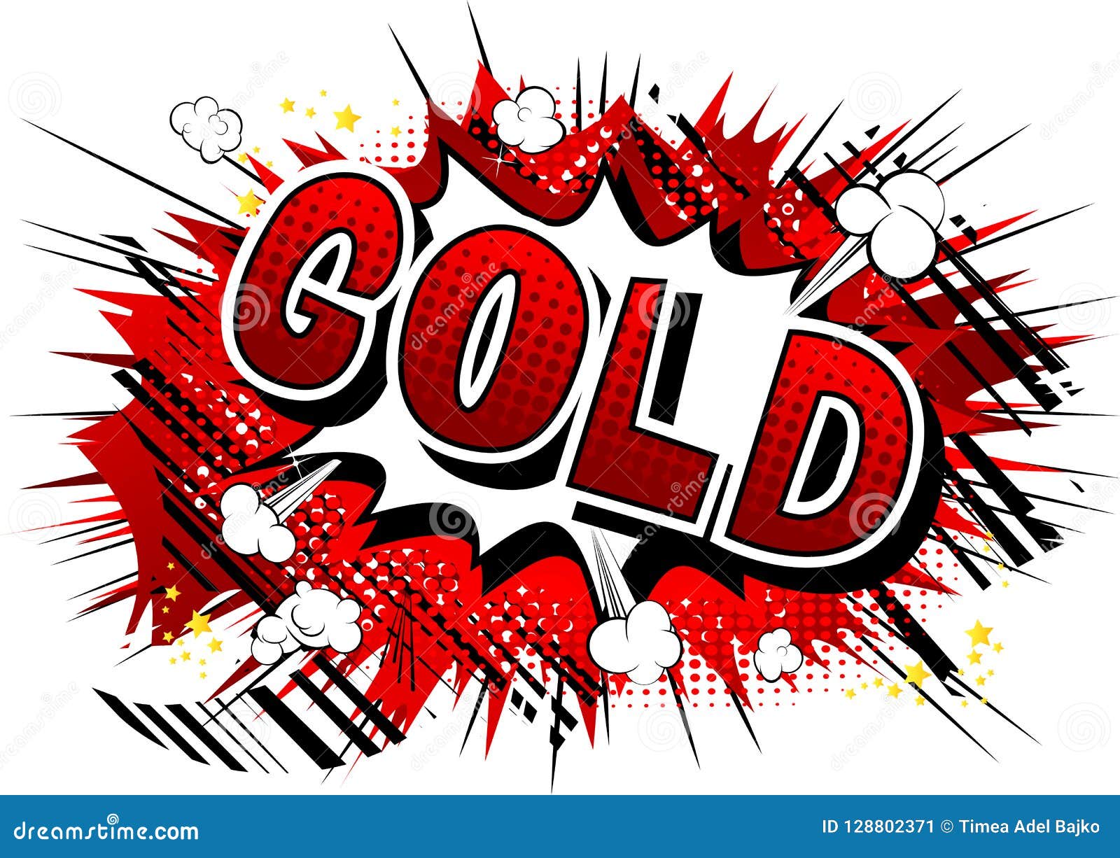 Gold - Comic Book Style Word. Stock Illustration - Illustration of ...