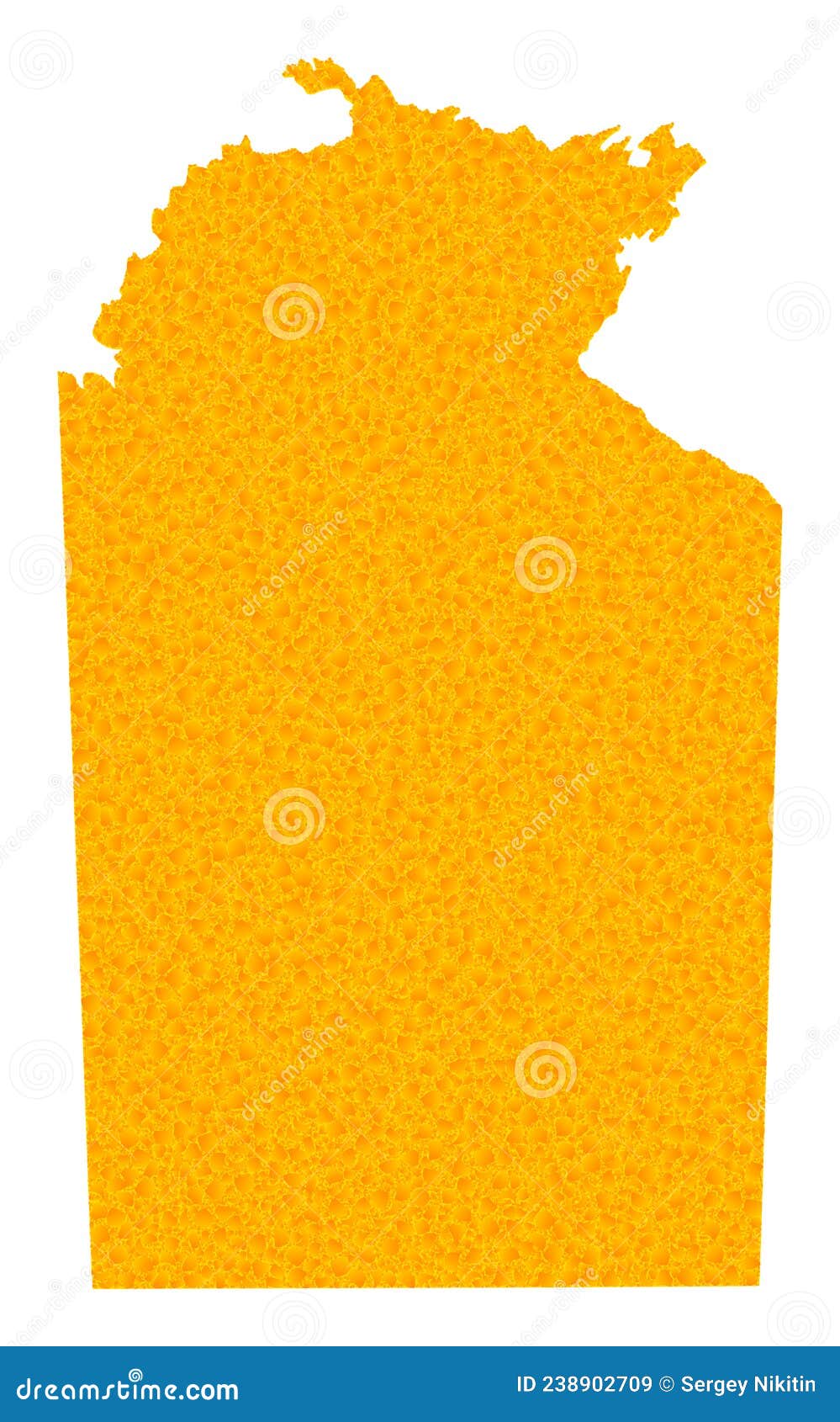 Gold Vector Map of Australian Northern Territory Stock Vector ...