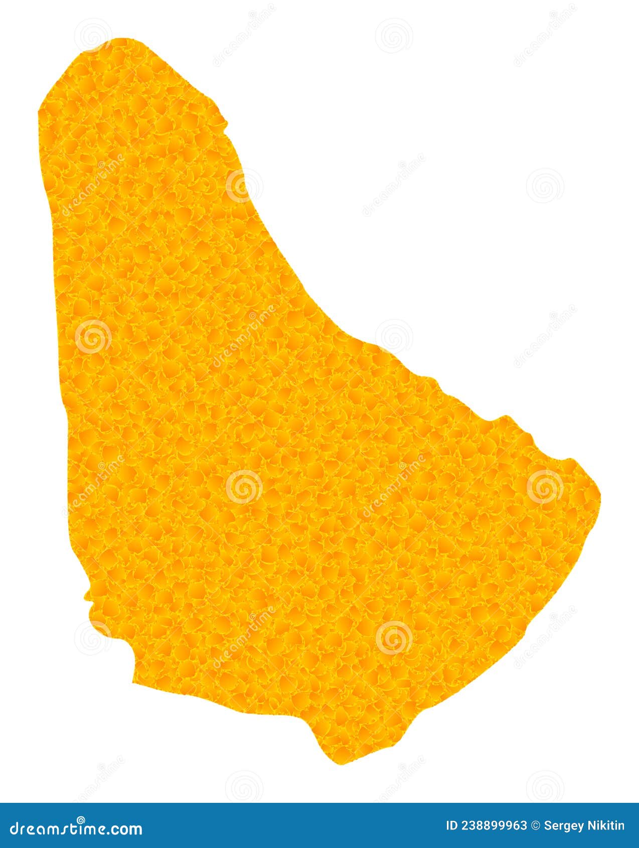Gold Vector Map of Barbados Stock Vector - Illustration of golden ...