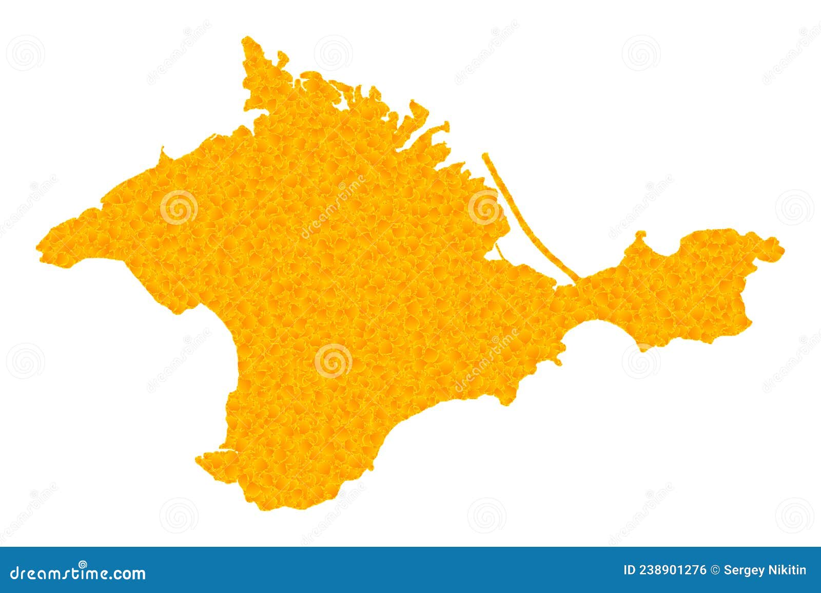 Gold Dot Crimea Map Cartoon Vector | CartoonDealer.com #119055871