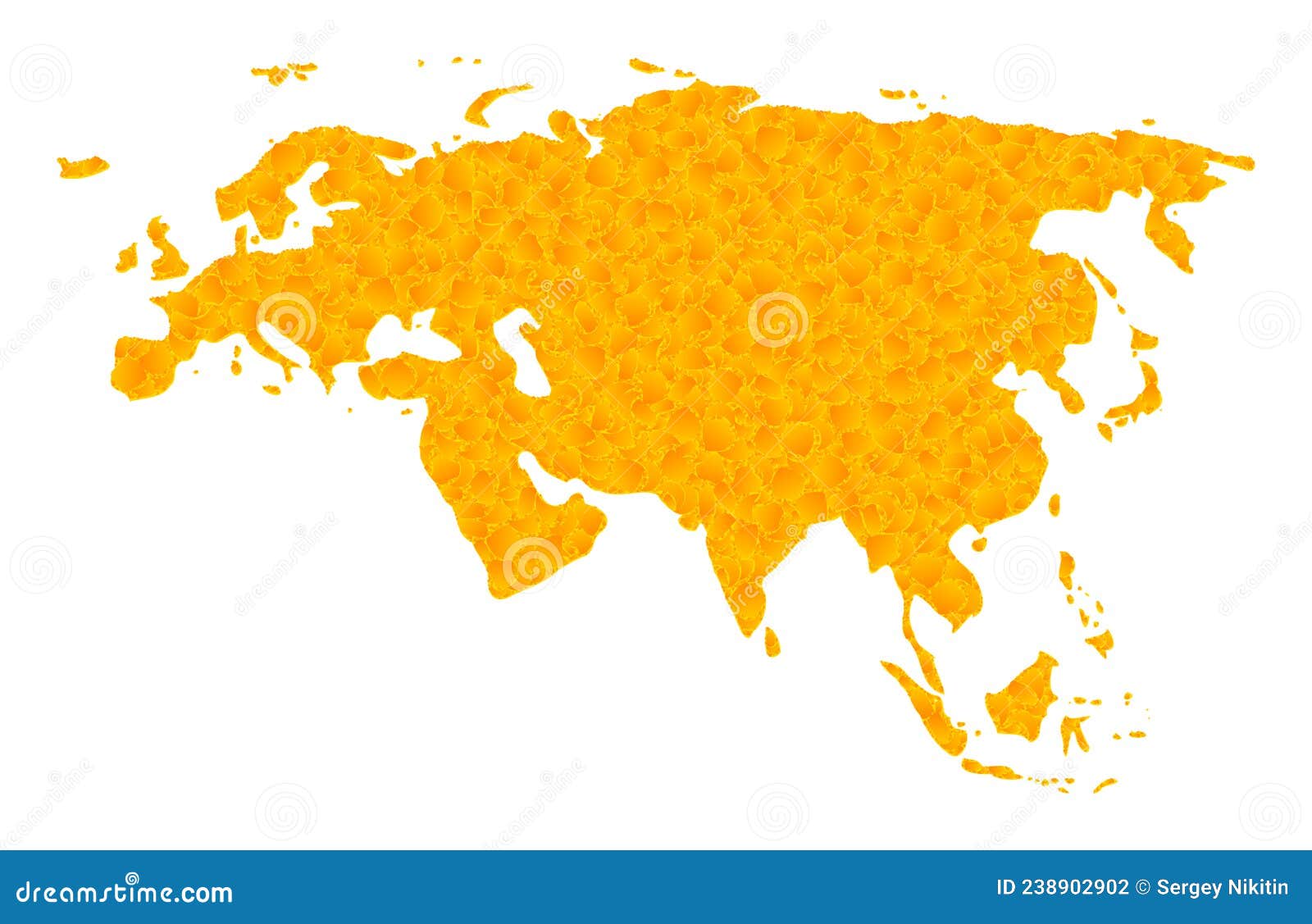 Gold Vector Map of Europe and Asia Stock Vector - Illustration of ...