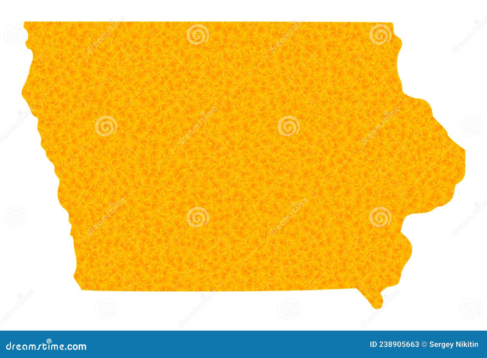 Gold Vector Map of Iowa State Stock Vector - Illustration of regional ...