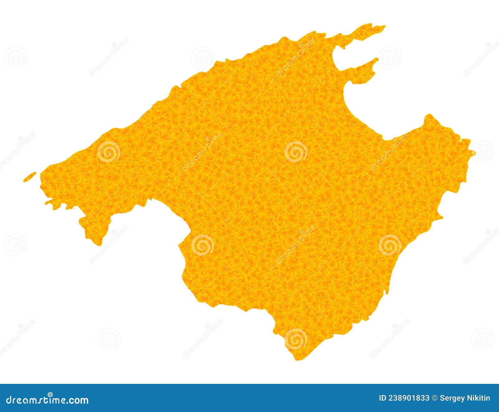 Gold Vector Map of Majorca stock vector. Illustration of mallorca ...
