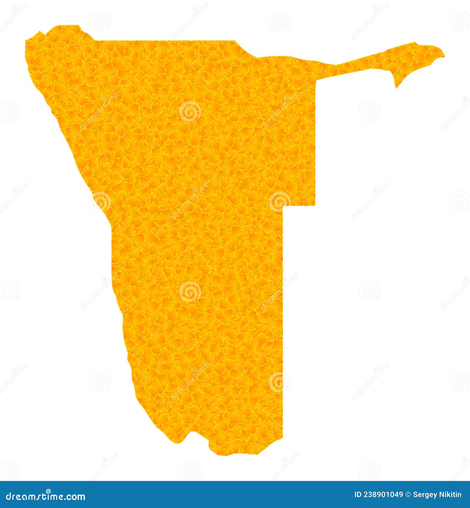 Gold Vector Map of Namibia stock illustration. Illustration of flat ...