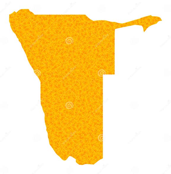 Gold Vector Map of Namibia stock vector. Illustration of flat - 238901049