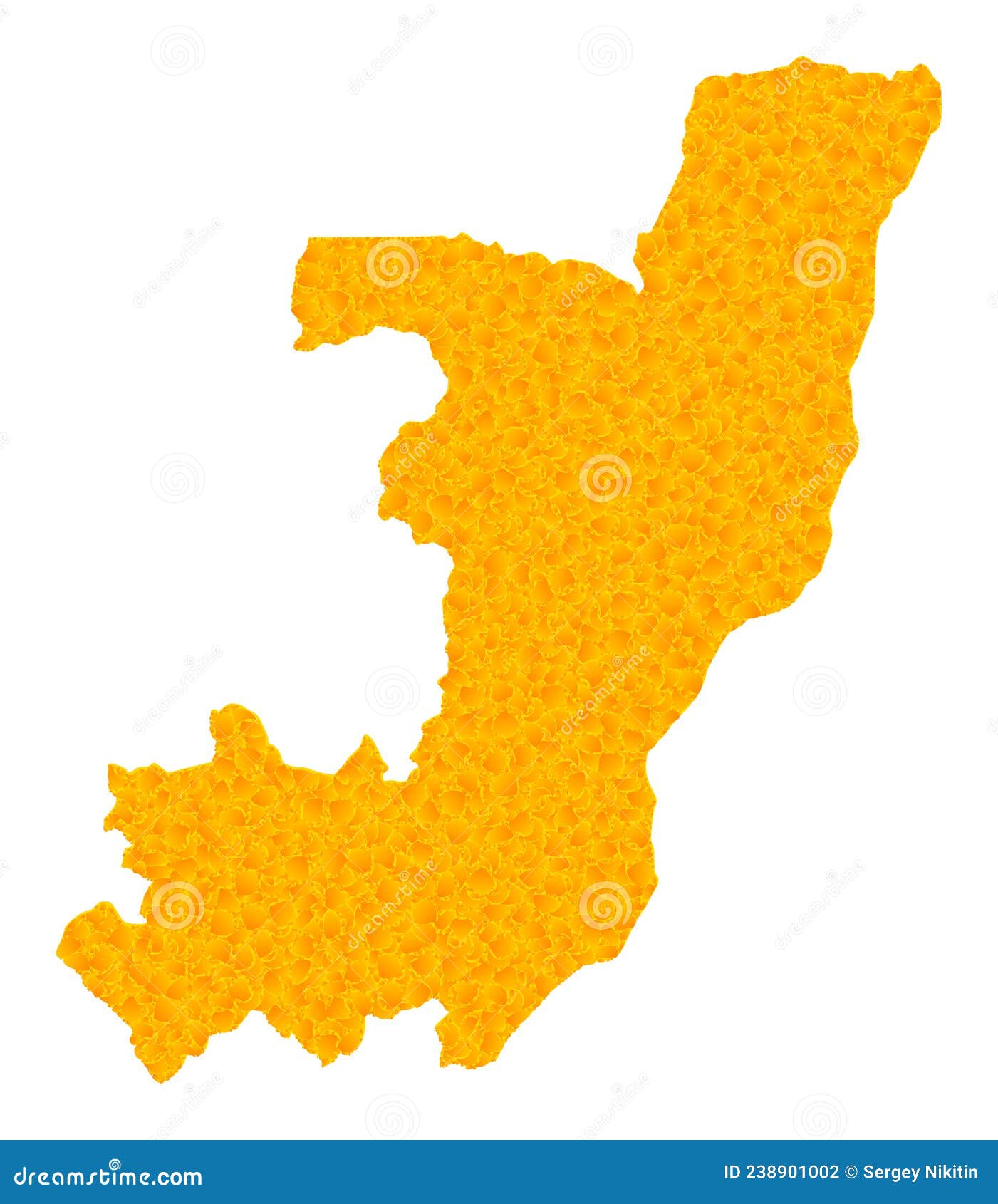 Gold Vector Map of Republic of the Congo Stock Vector - Illustration of ...