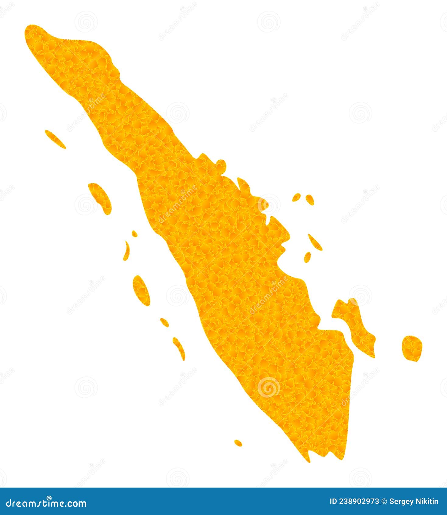 Gold Vector Map of Sumatra Island Stock Vector - Illustration of relief ...
