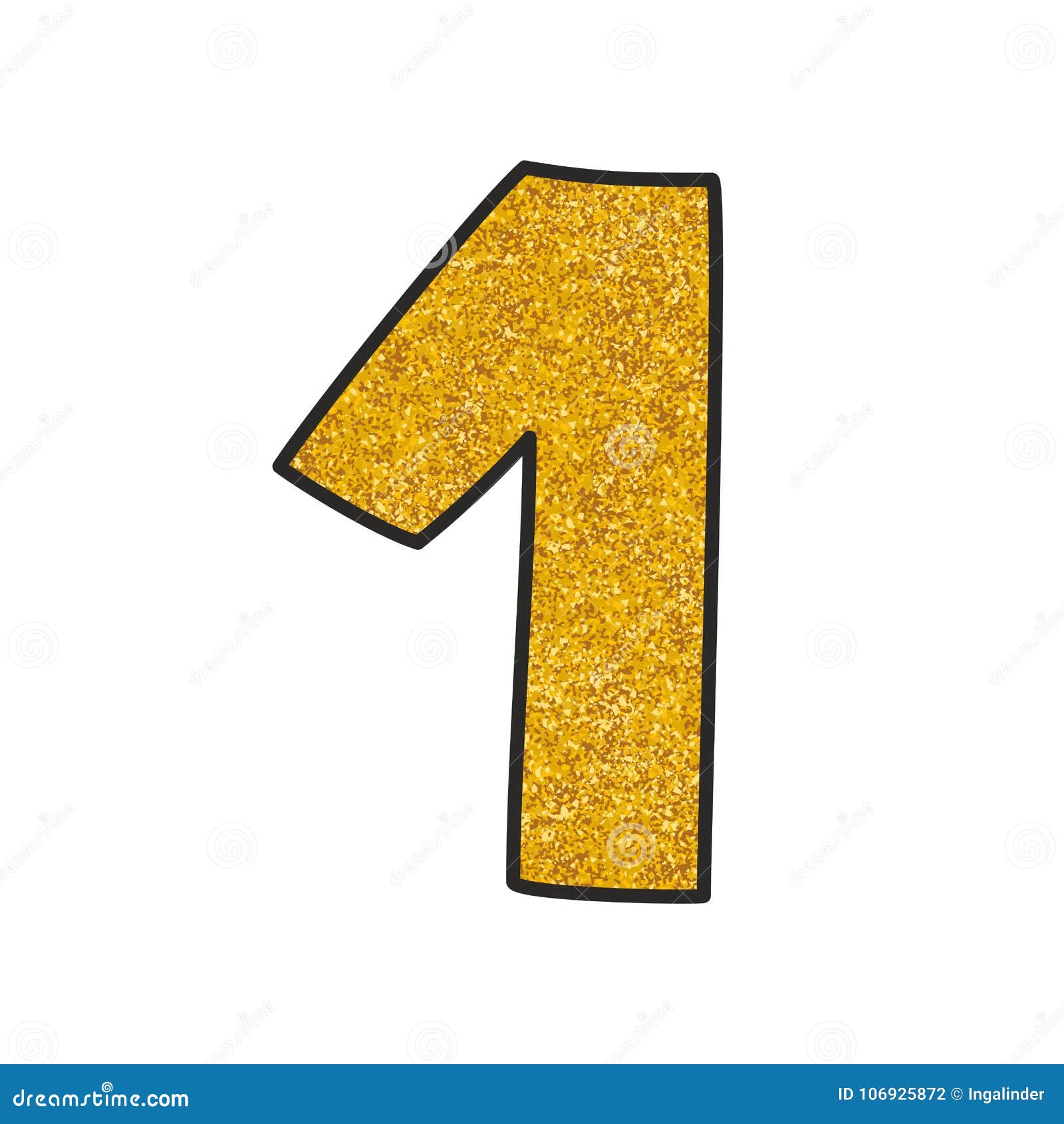 Gold Vector Number 1 Isolated On White Background | CartoonDealer.com ...