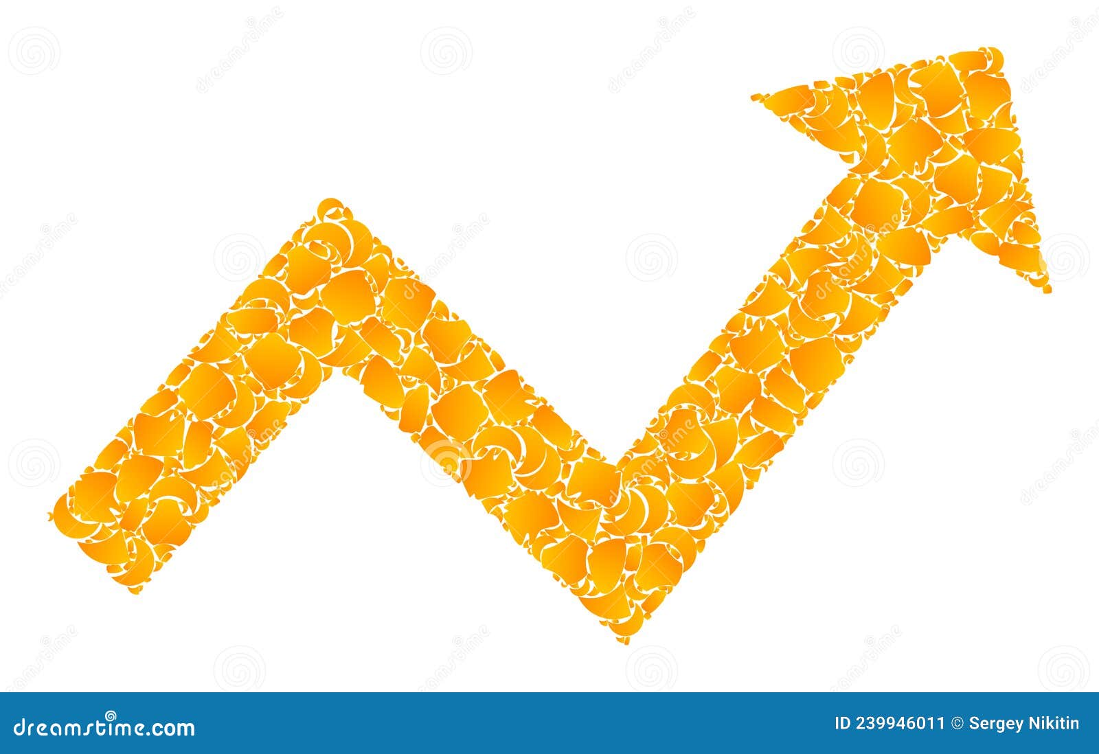Gold Vector Trend Up Arrow Mosaic Icon Stock Vector - Illustration of ...
