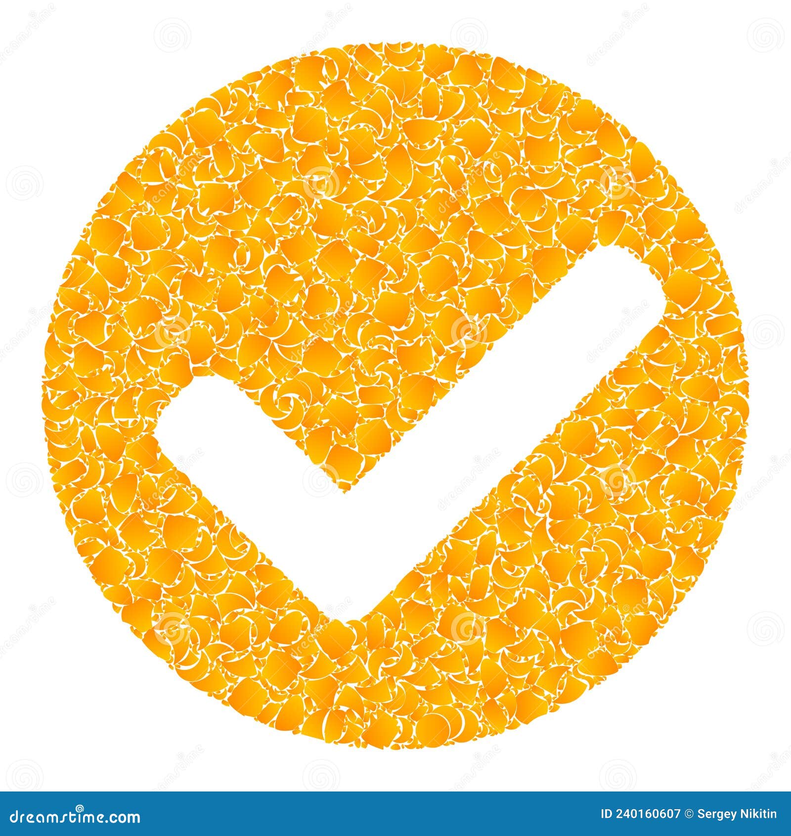 Gold Vector Yes Mark Mosaic Icon Stock Vector - Illustration of tick ...