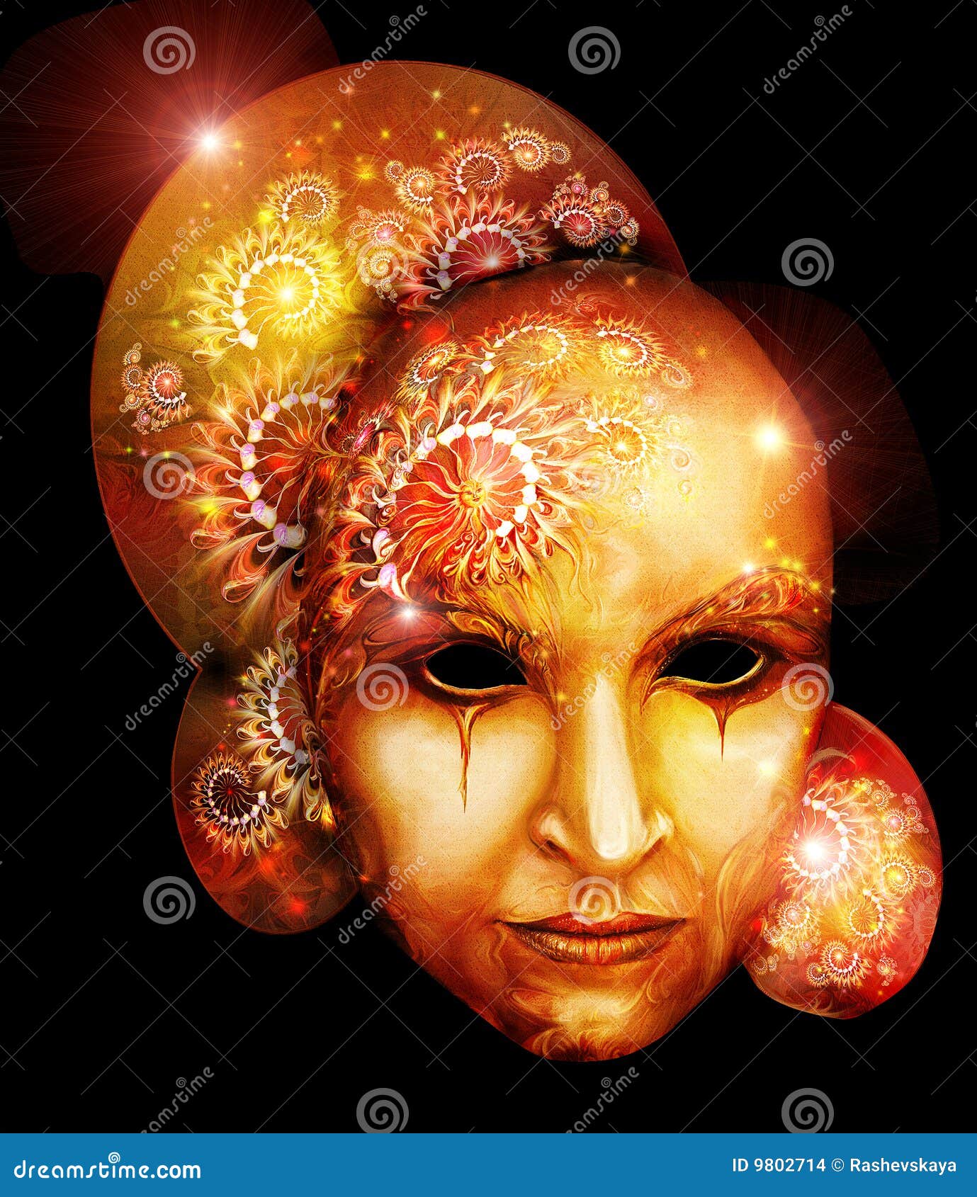 Venetian Mask Illustration, Drawing, Engraving, Ink, Line Art, Vector ...