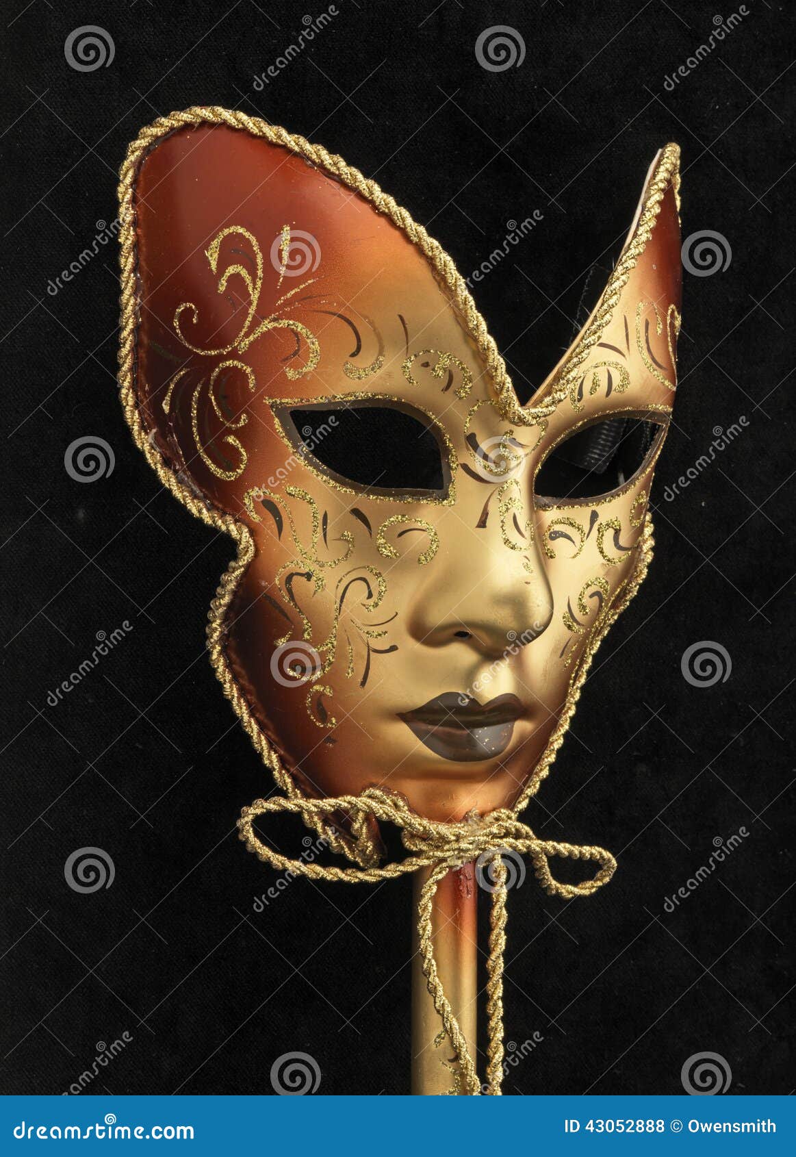 Gold Venetian Mask stock photo. Image of elaborate, wear - 43052888