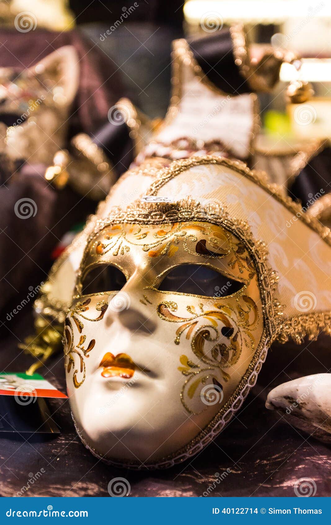 Gold Venetian Mask editorial stock image. Image of shop - 40122714