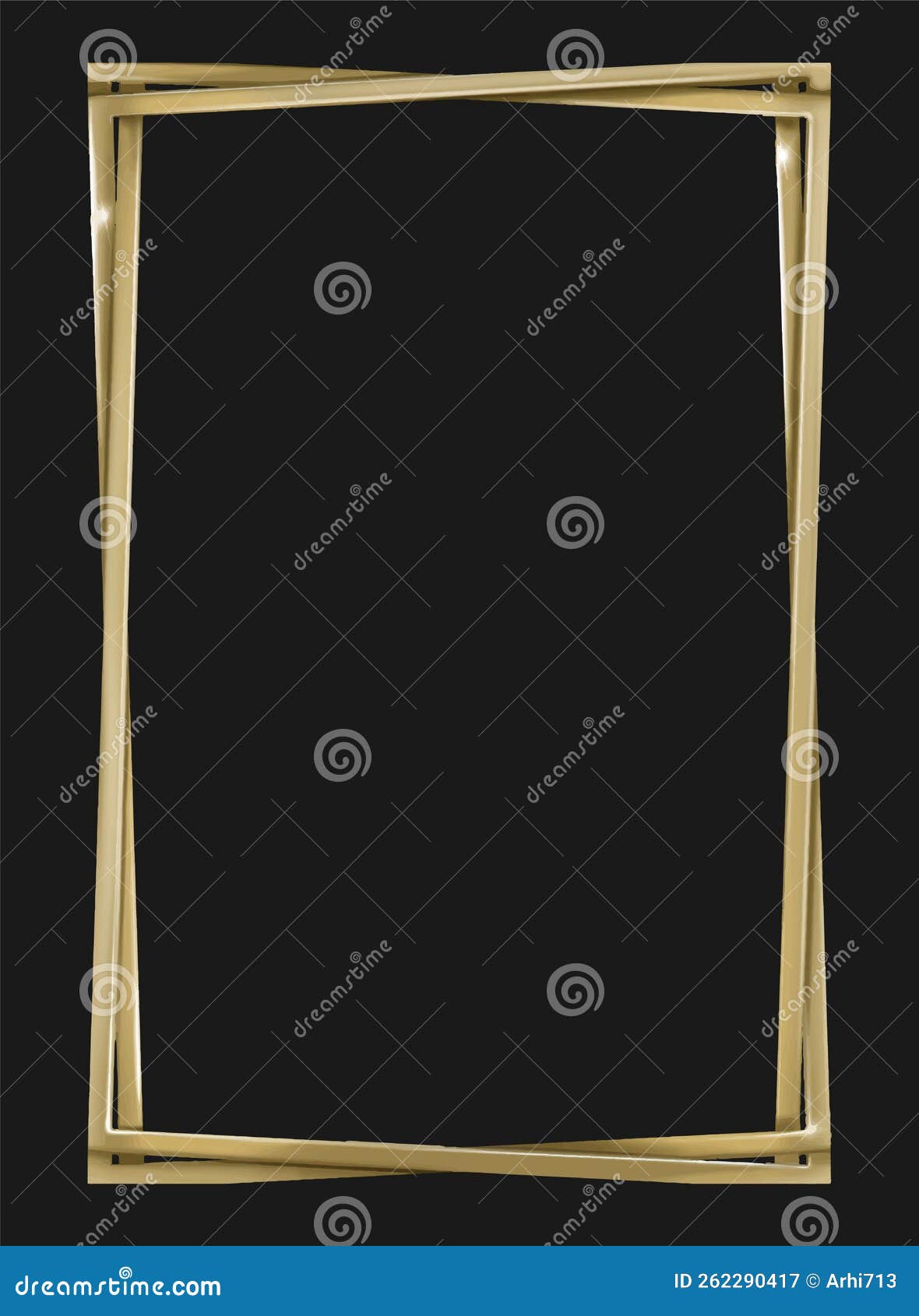 Gold Vertical Frame. Vector Drawing Stock Vector - Illustration of ...