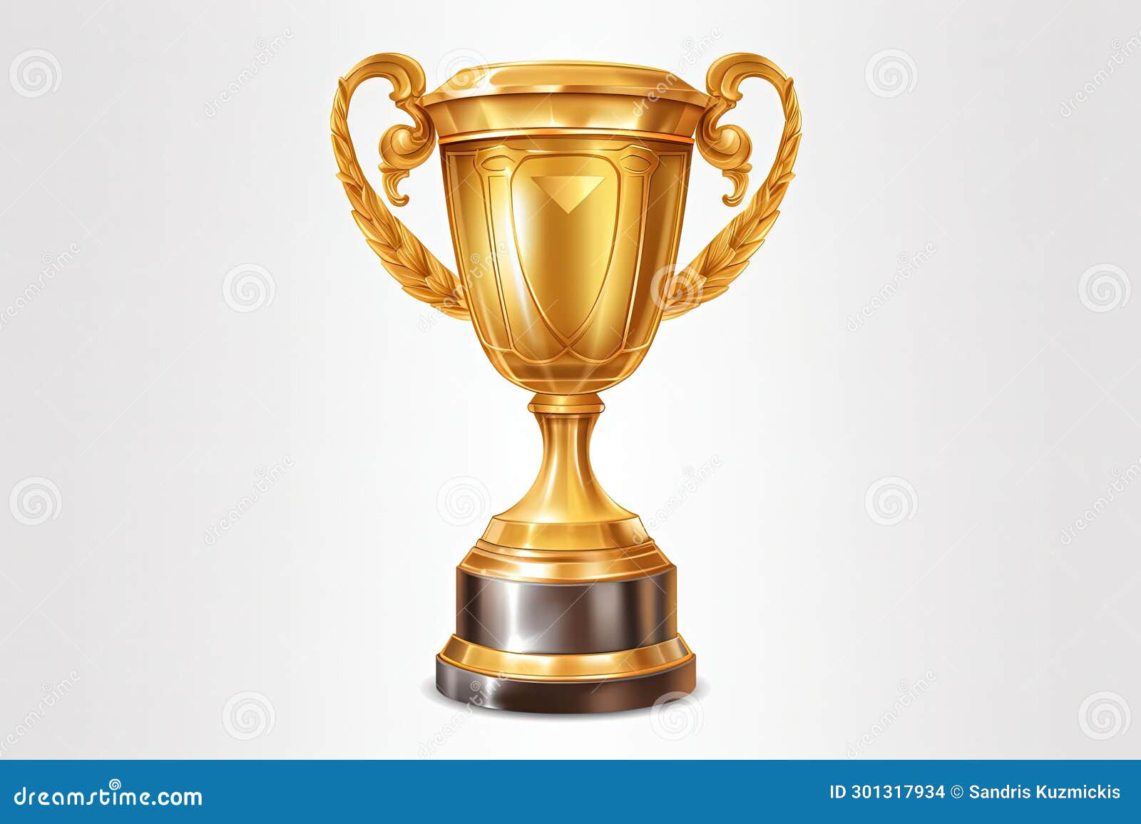 Gold Victory Trophy on a White Background. Generative AI Stock ...