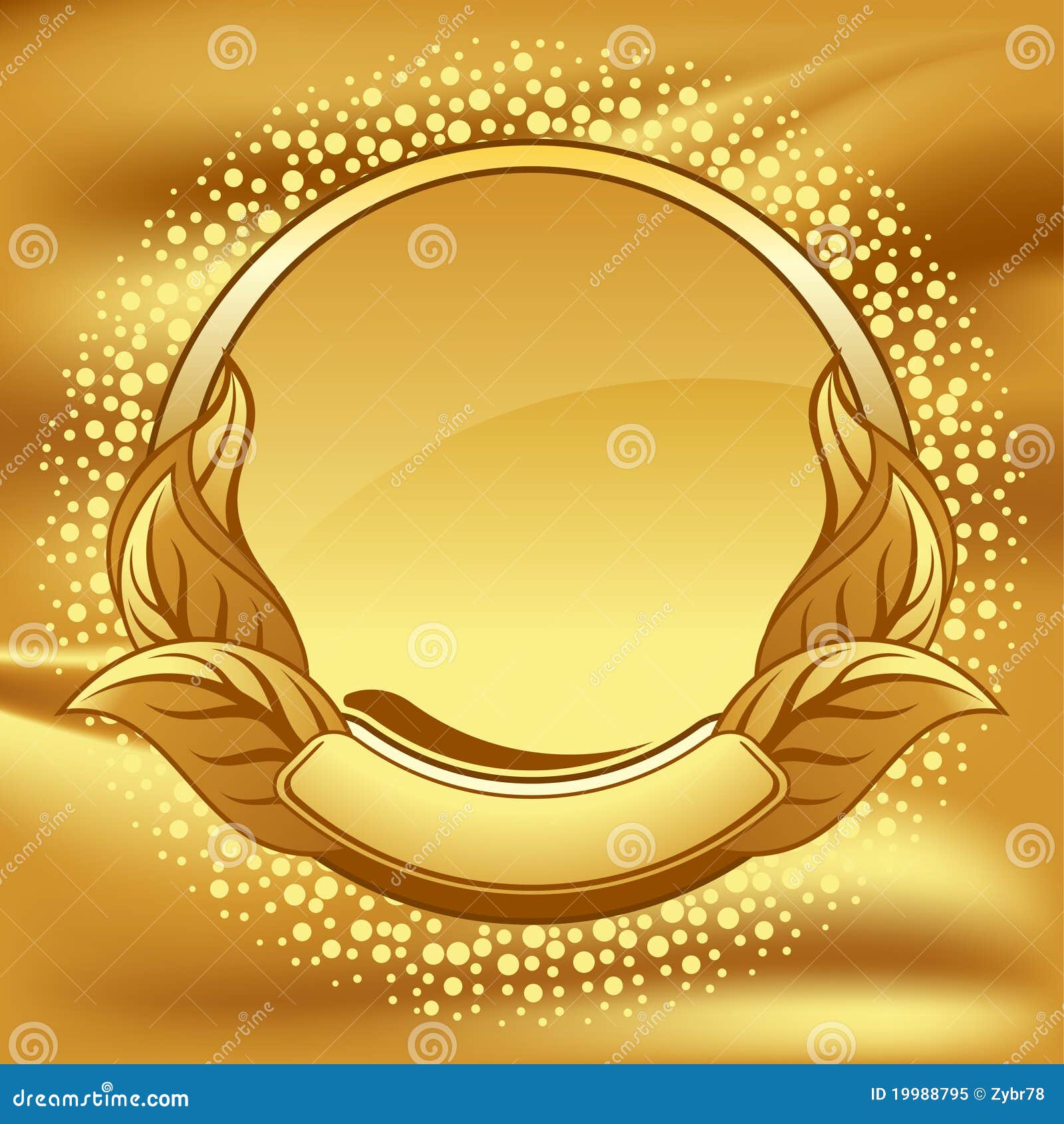 Gold vintage circle frame stock vector. Illustration of classical ...