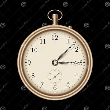 Gold Vintage Clock - Vector Stock Vector - Illustration of numeral ...