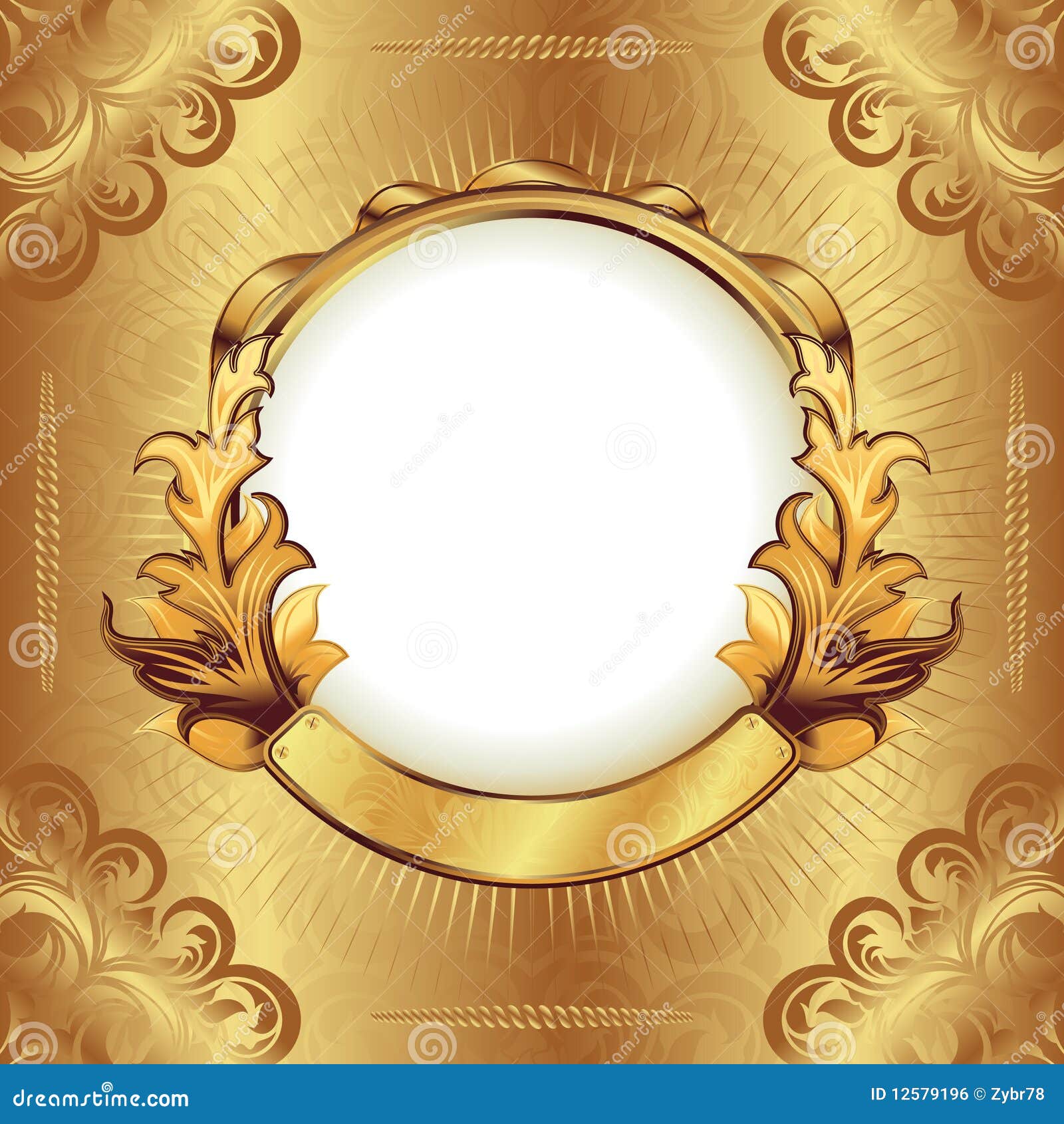 Gold vintage frame stock vector. Illustration of retro - 12579196