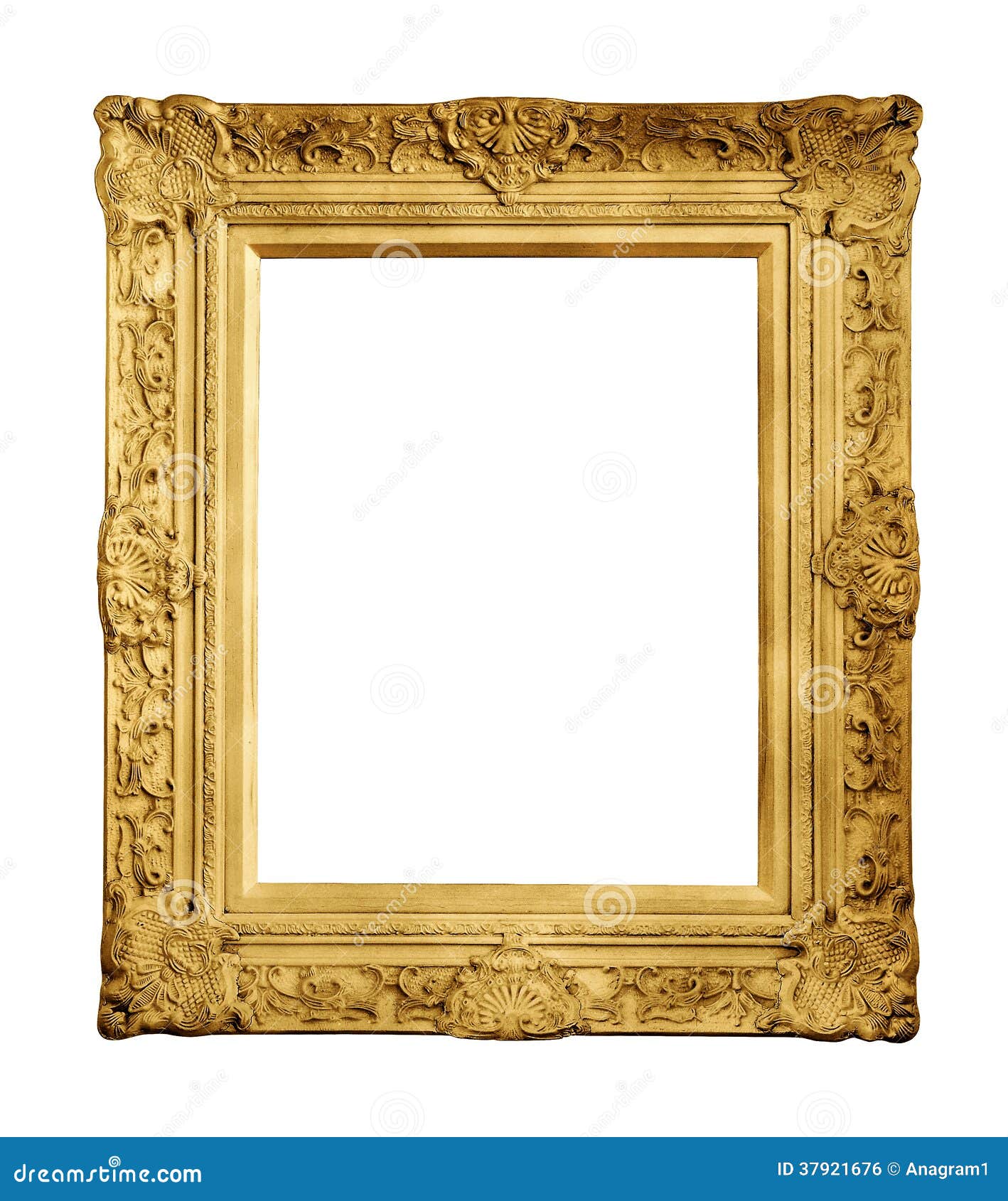 Gold Vintage Frame Isolated Stock Photo - Image of aged, copy: 37921676