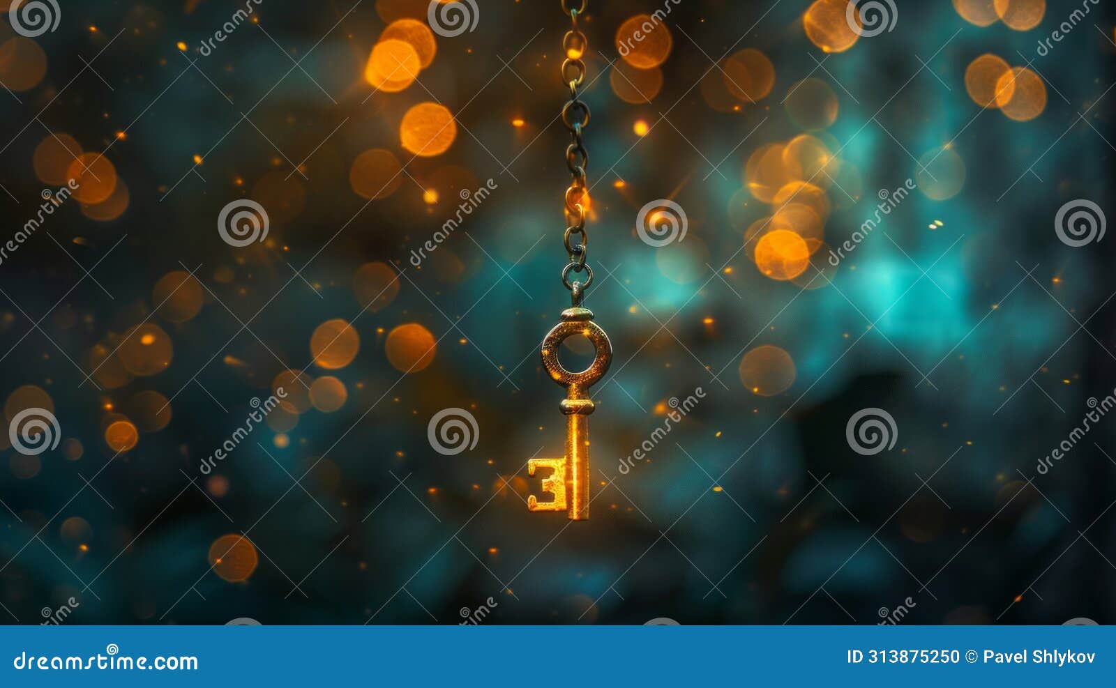 Gold Vintage Key on Magic Glitter Background Stock Photo - Image of ...