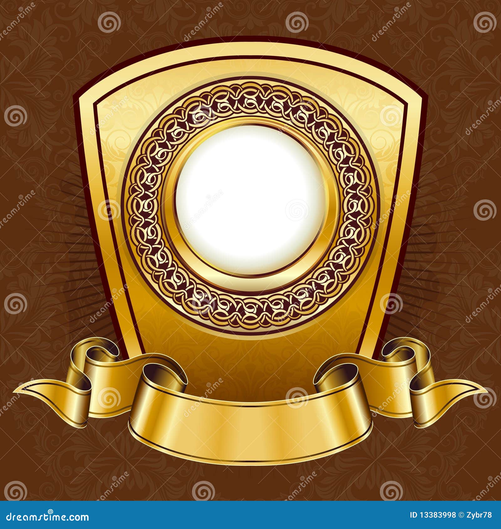 Gold vintage plate stock vector. Illustration of pattern - 13383998