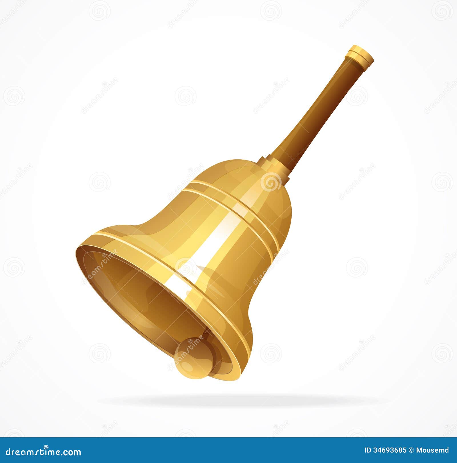 Gold Vintage Retro School Bell Stock Vector - Illustration of recess ...