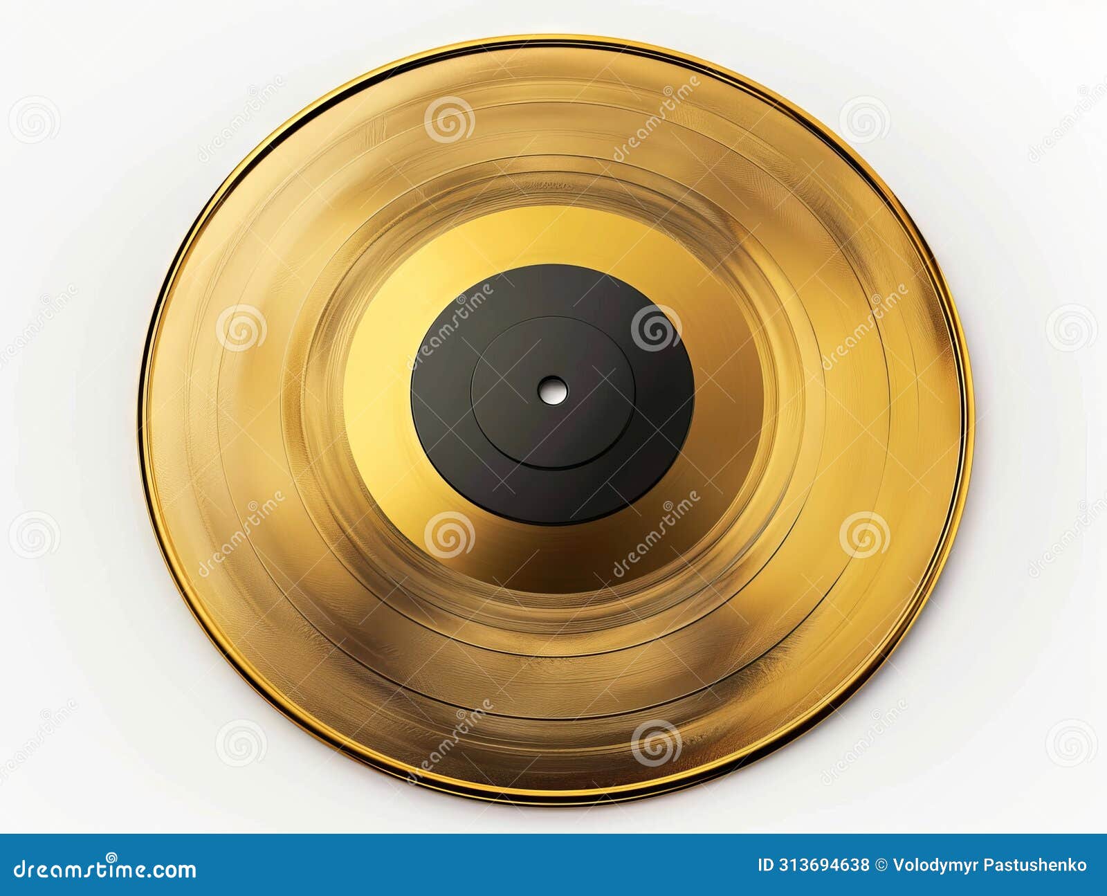 A Gold Vinyl Record on a White Background Stock Photo - Image of record ...