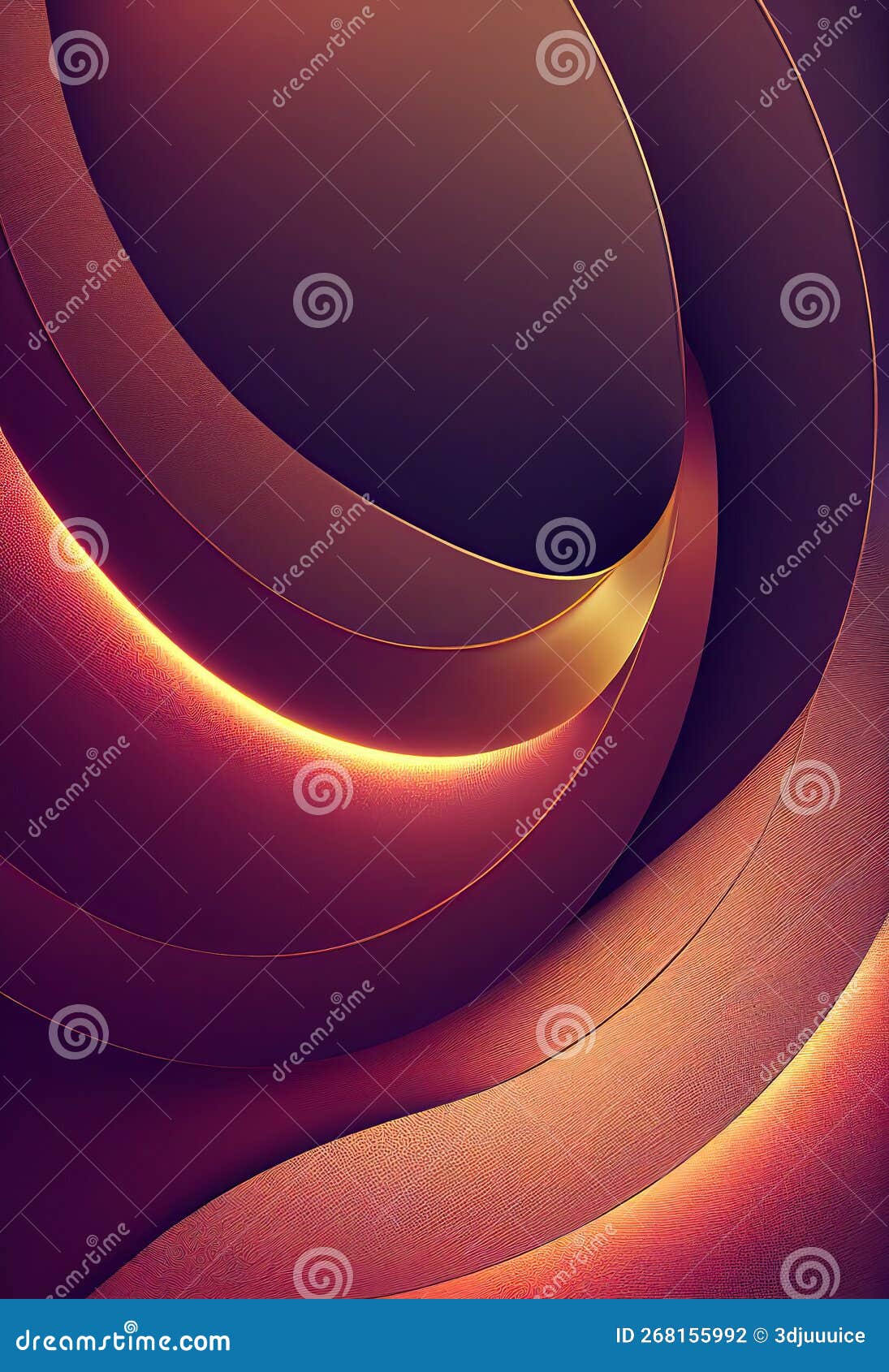 Gold and Violet Wavy Shapes Abstract Background. Stock Illustration ...