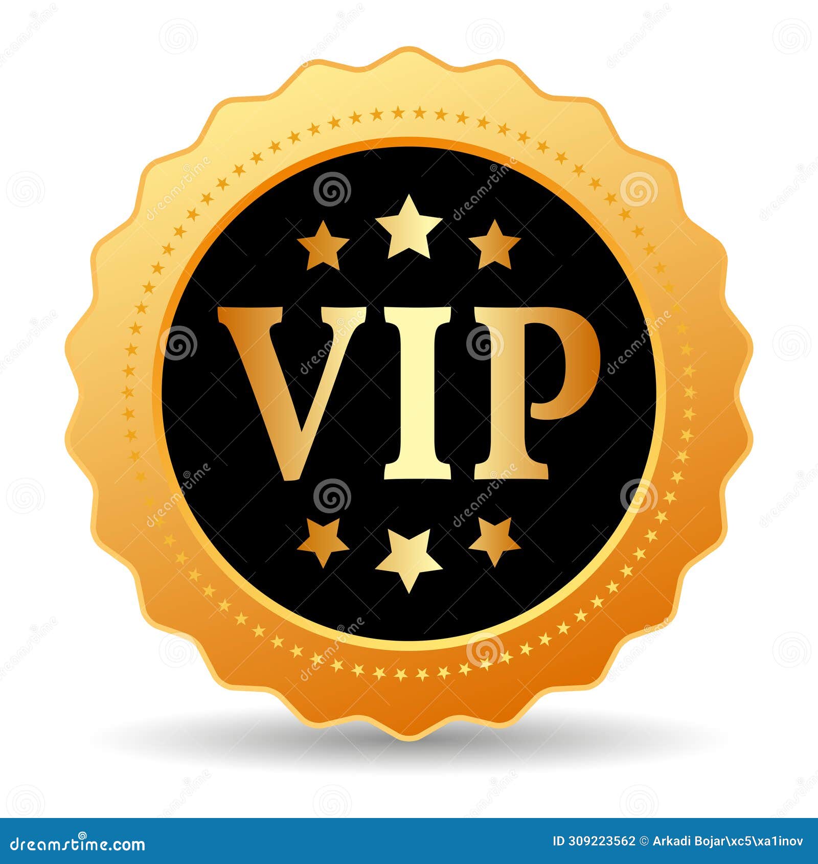 Gold vip icon stock vector. Illustration of luxury, club - 309223562