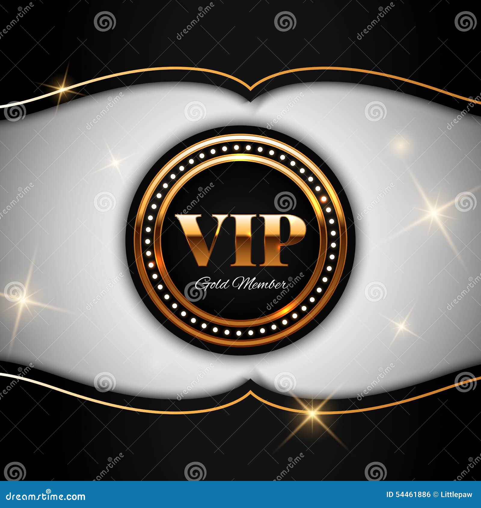 Gold VIP Vector Illustration Stock Vector - Illustration of rich, club ...