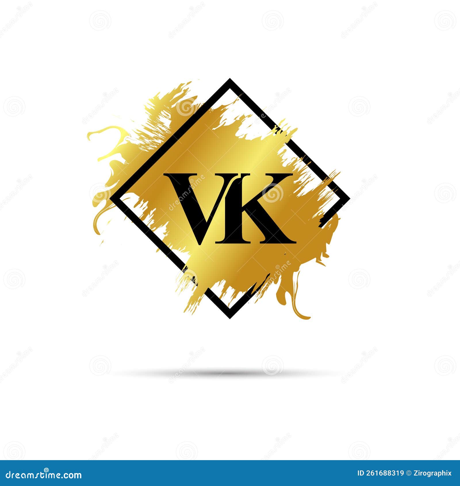 Gold VK Logo Symbol Vector Art Design Stock Illustration - Illustration ...