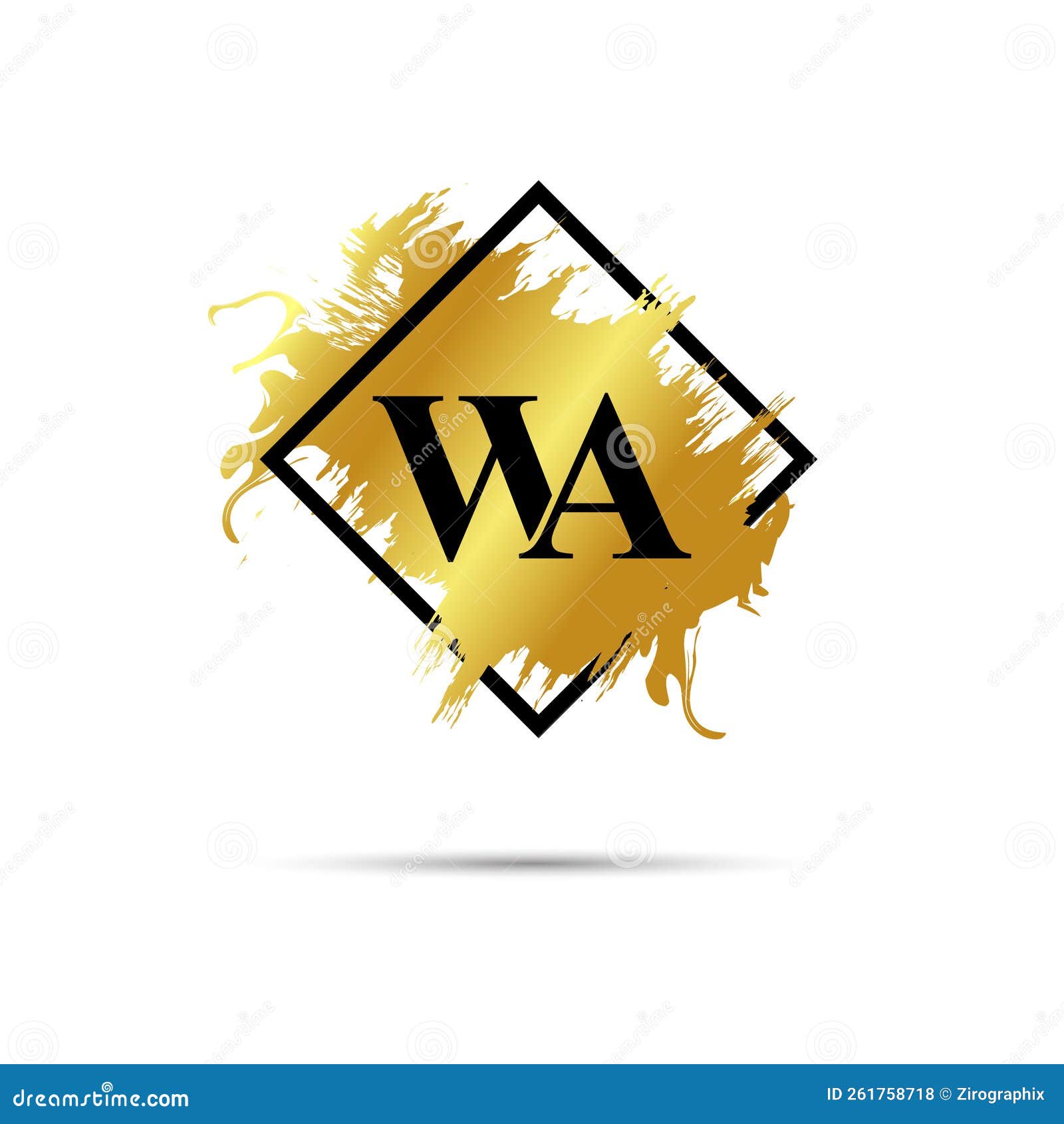 Gold WA Logo Symbol Vector Art Design Stock Illustration - Illustration ...