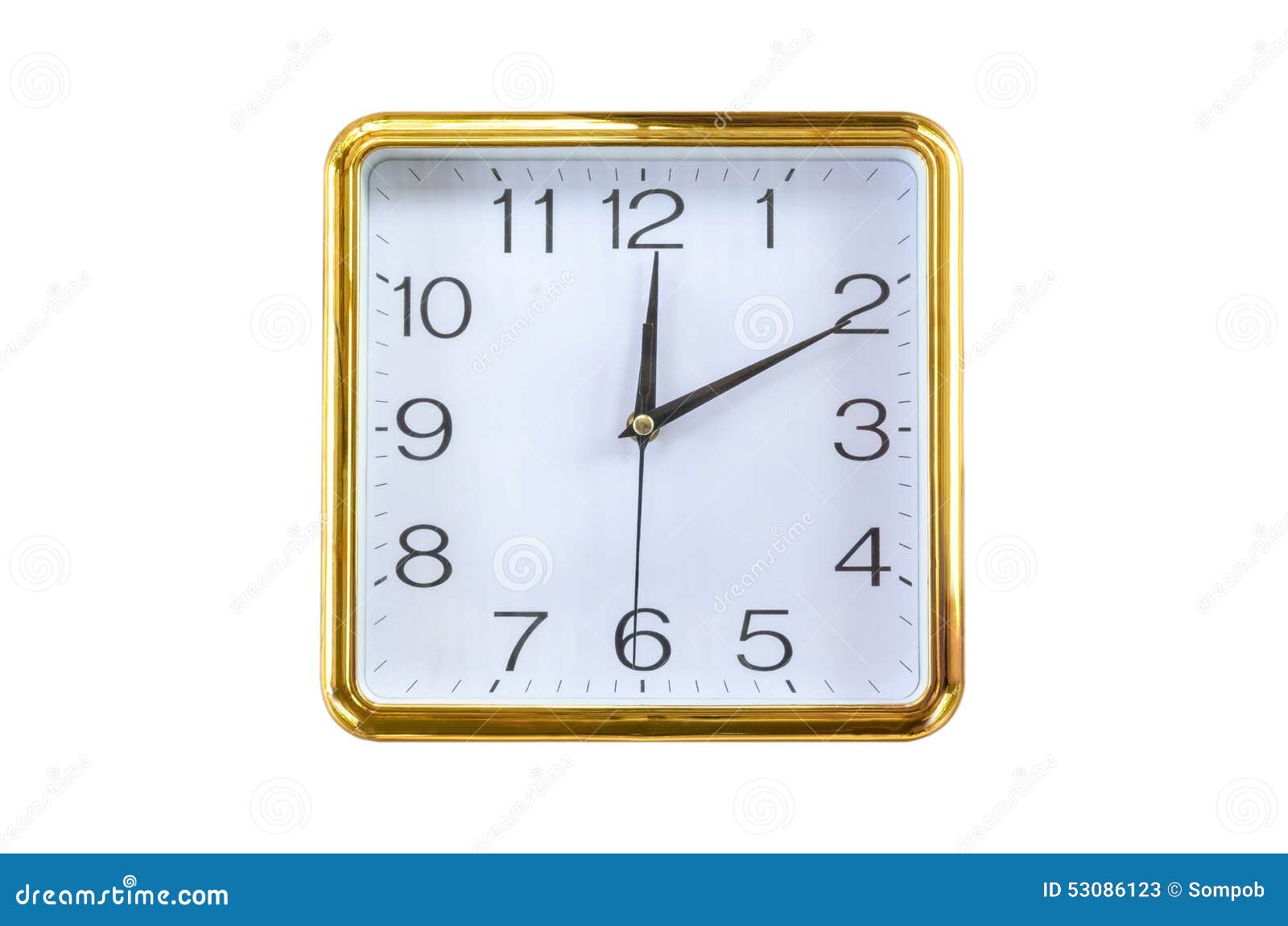 Gold wall clock stock image. Image of dimensional, face - 53086123