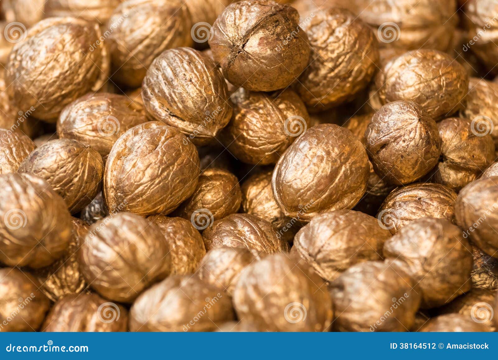 Gold walnut stock photo. Image of snack, shell, dried - 38164512