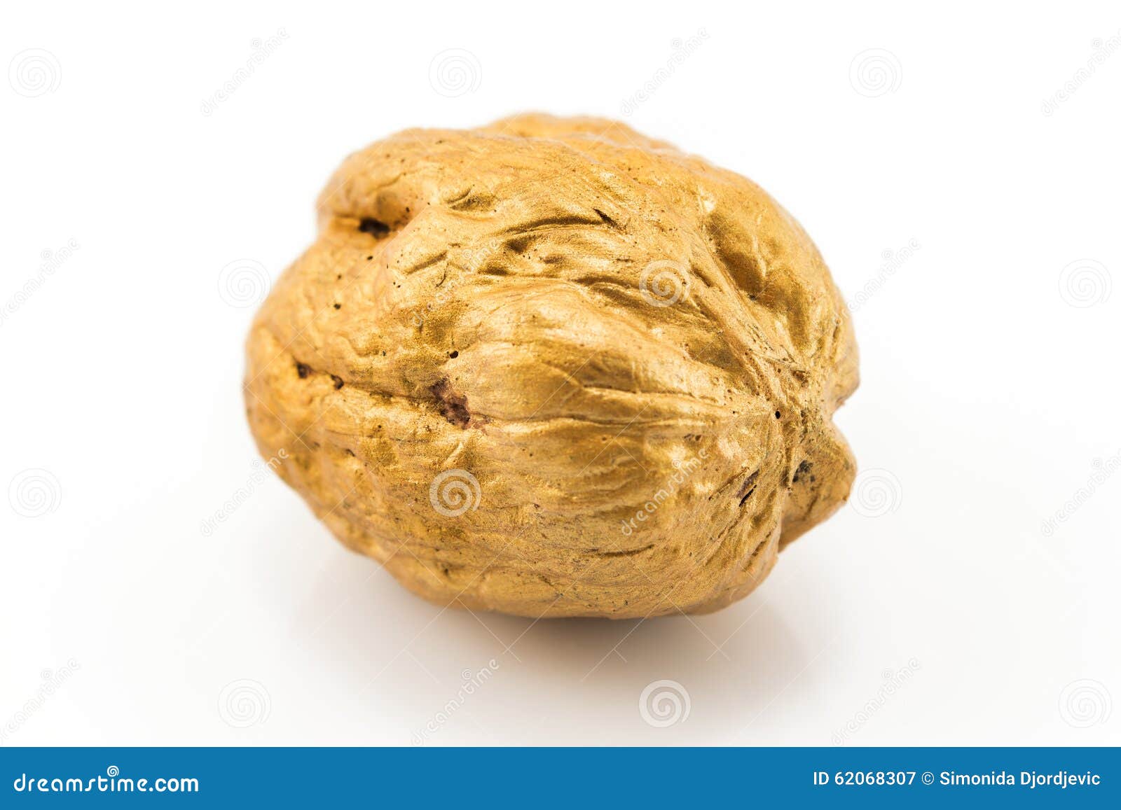 Gold Walnut Isolated on White Stock Image - Image of prosperity, fruit ...