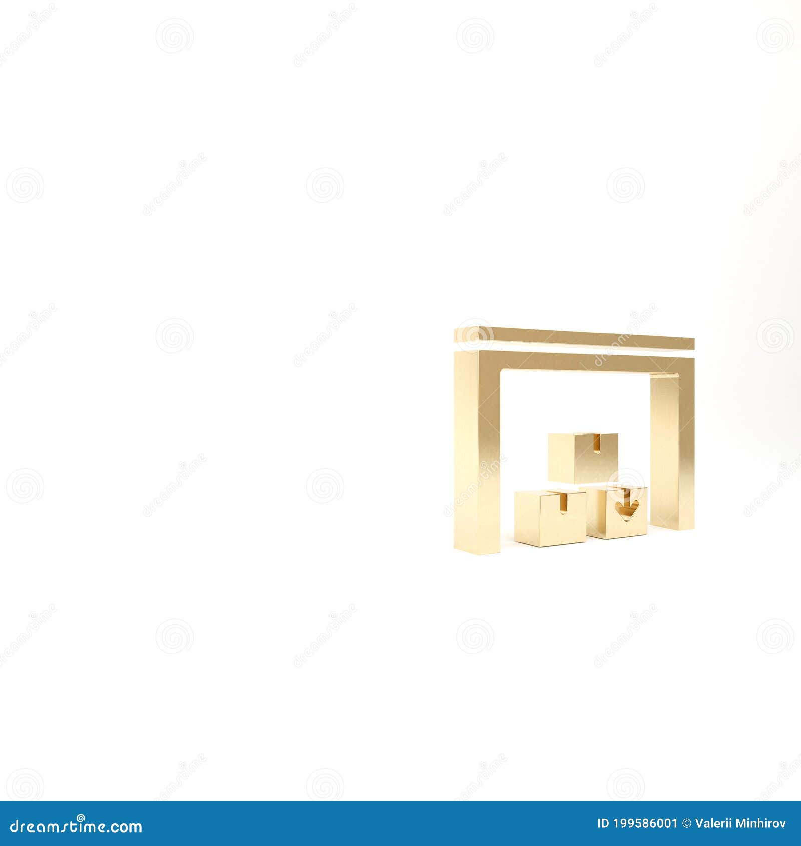 Gold Warehouse Icon Isolated on White Background. 3d Illustration 3D ...