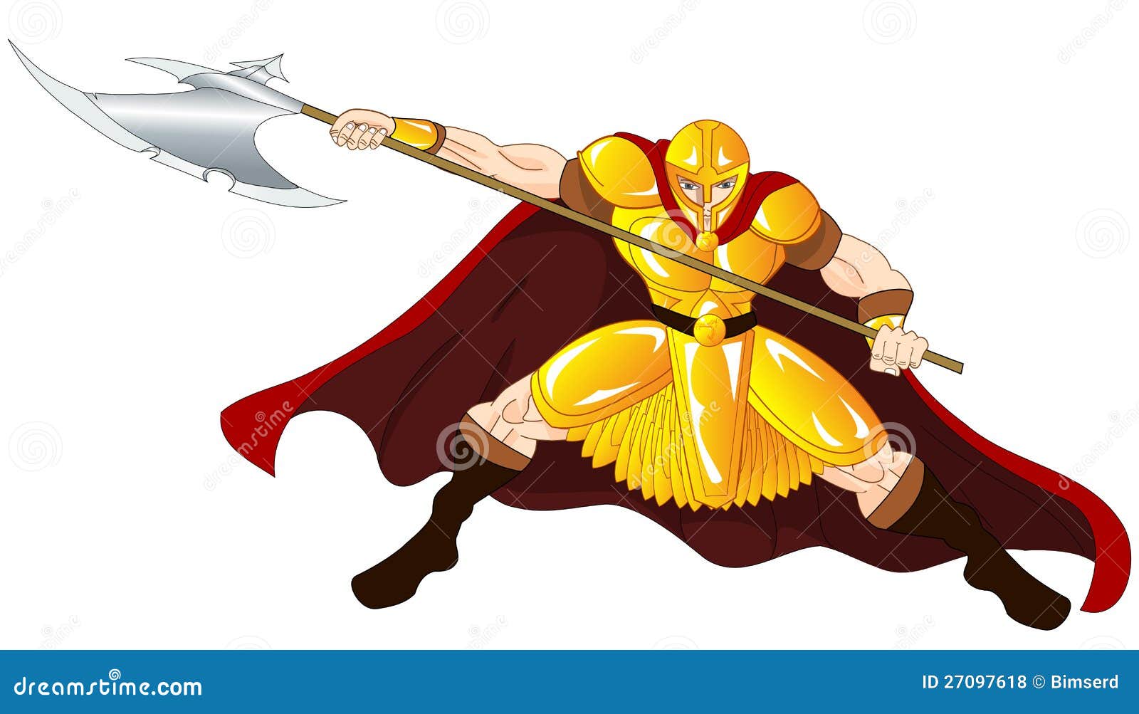 Gold Warrior stock vector. Illustration of warrior, fire - 27097618