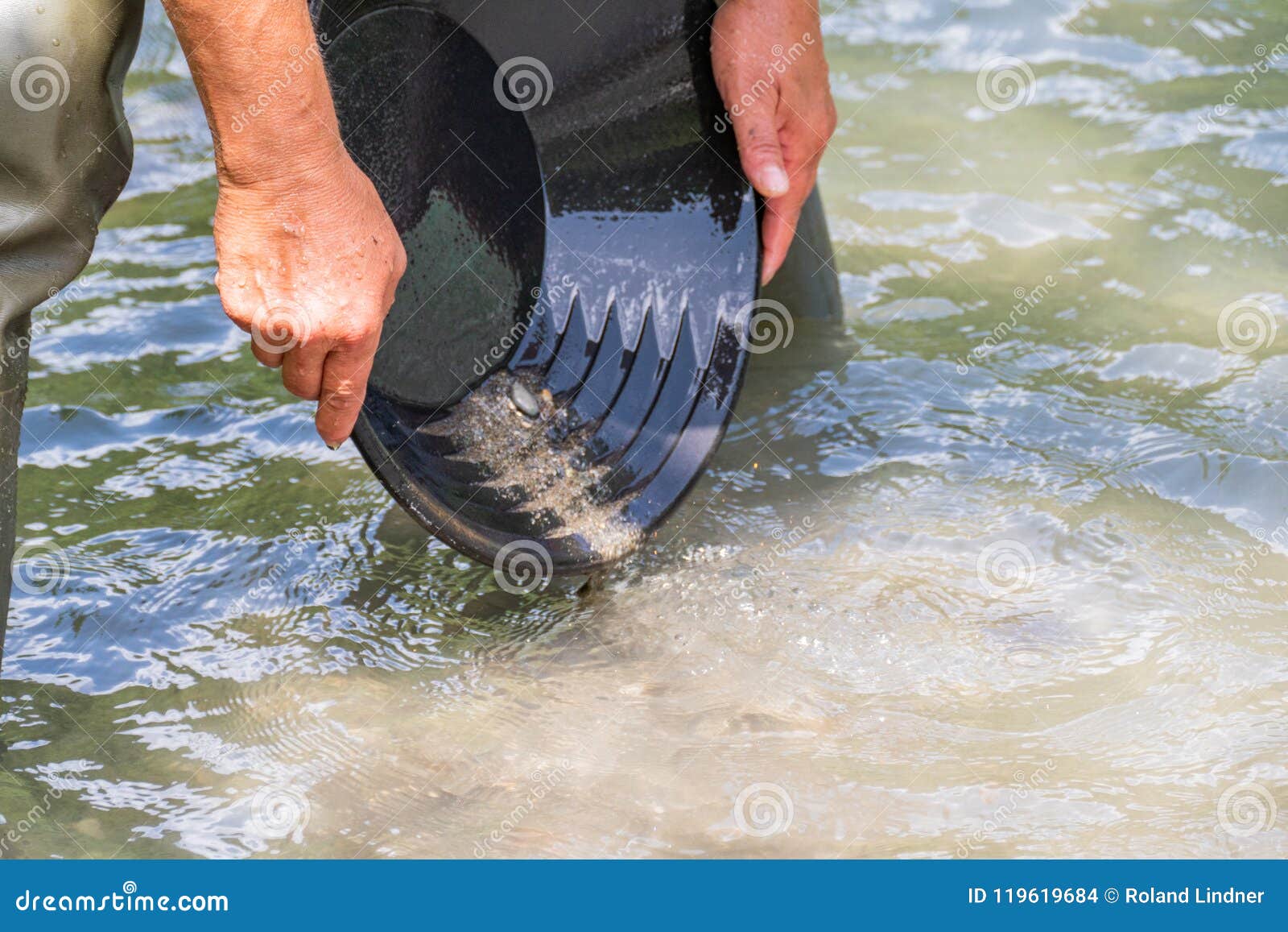 Gold washing in the river stock photo. Image of hobby - 119619684