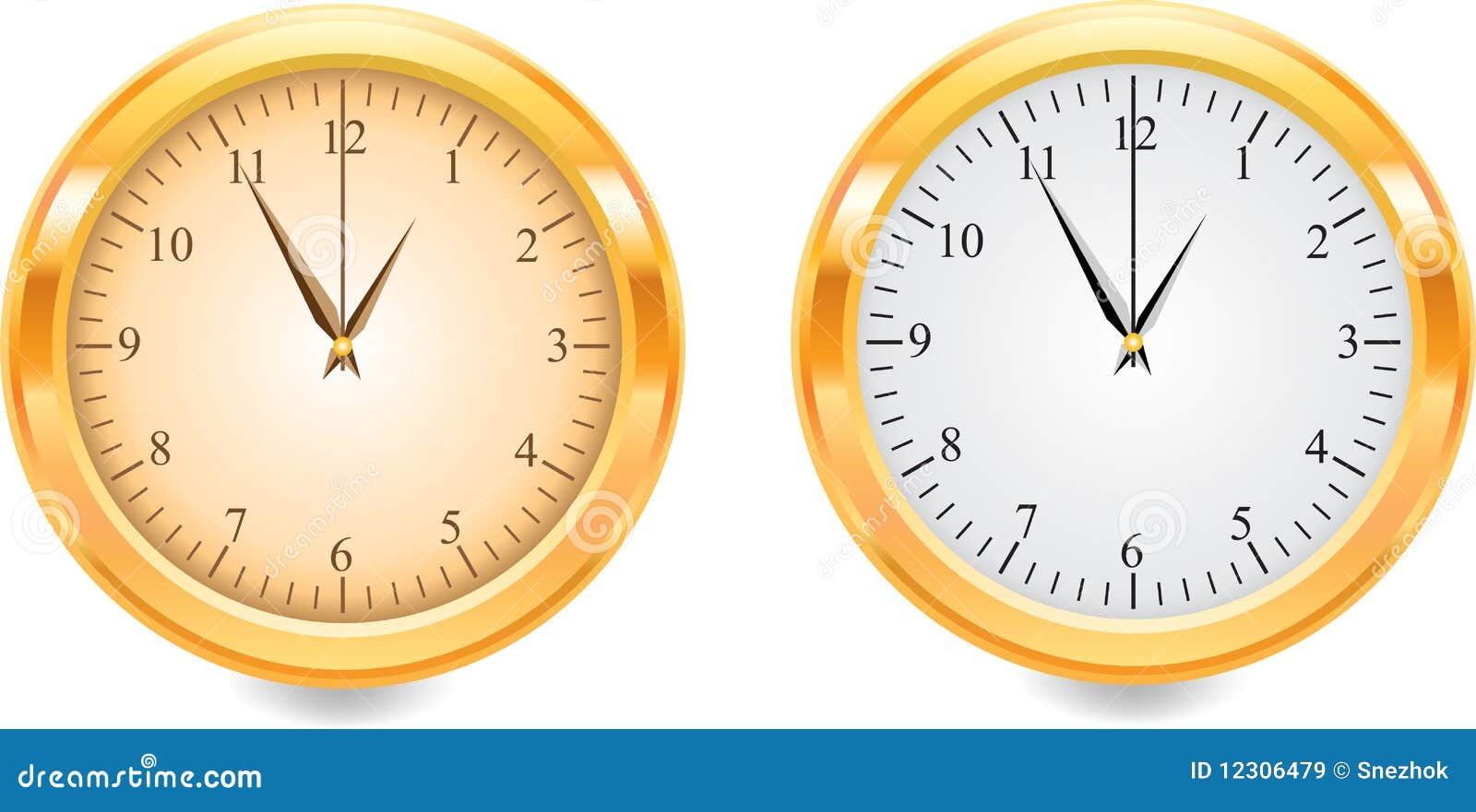 Gold watch stock vector. Illustration of hands, gold - 12306479