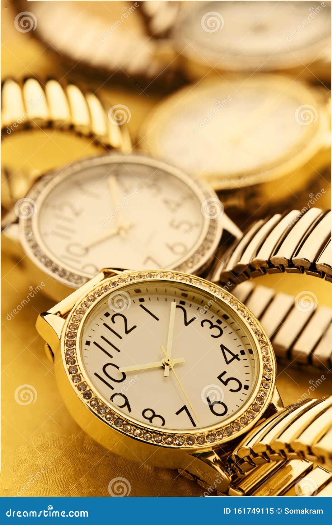 Gold Watches stock image. Image of circles, wrist, minutes - 161749115