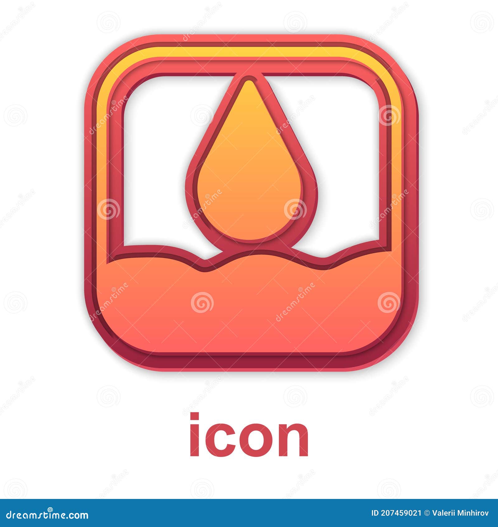 Gold Water Drop Icon Isolated on White Background. Vector Stock ...