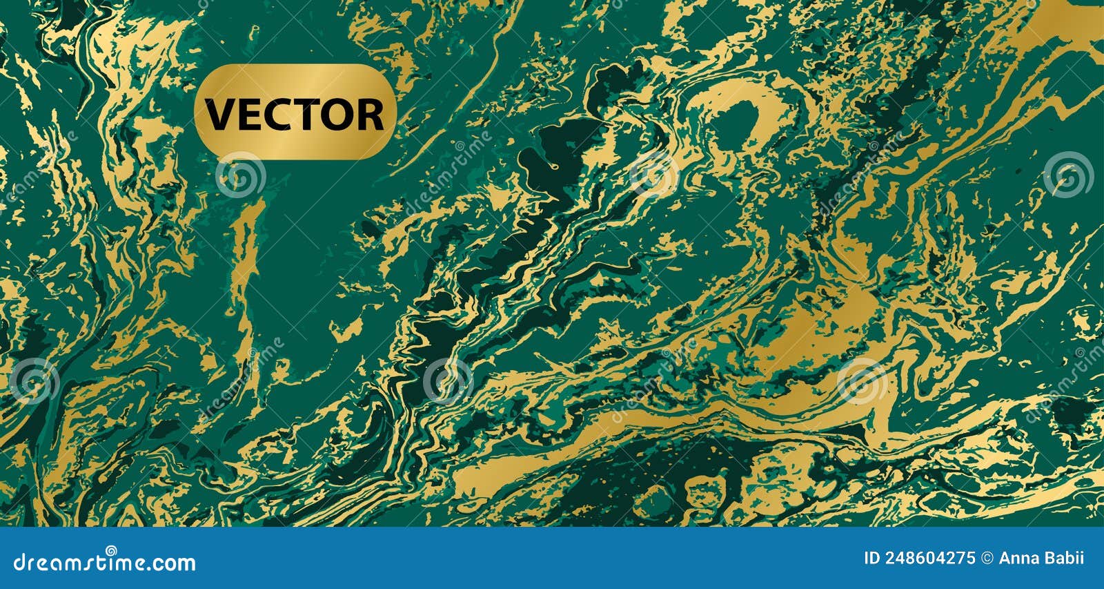 Gold Wave on Green Marble Background. Vector Texture. Stock Vector ...