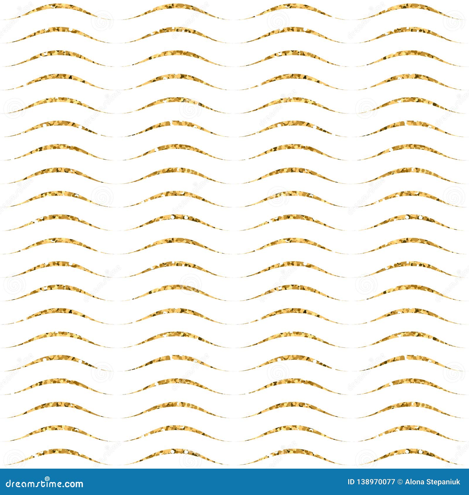 Gold Wave Seamless Pattern White 2 Stock Vector - Illustration of ...