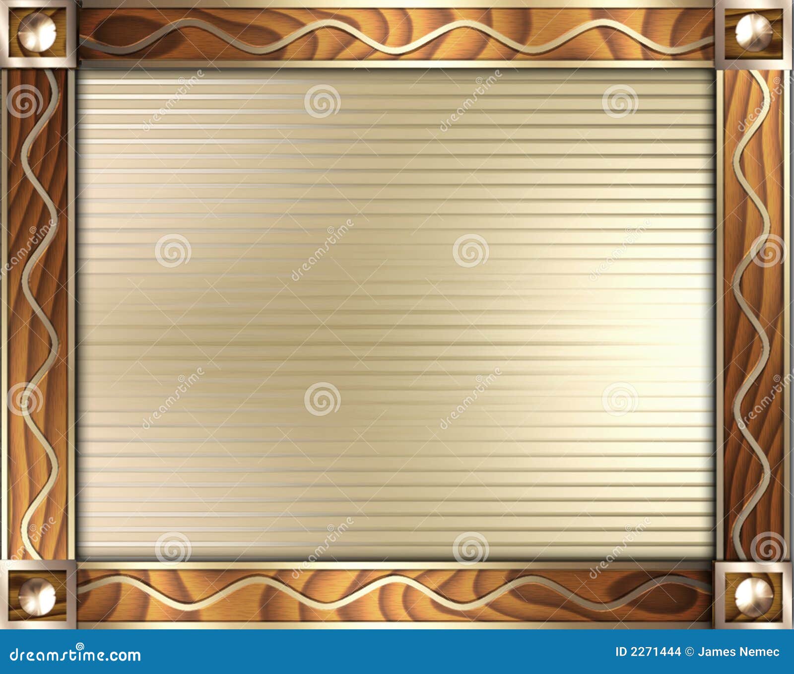 Gold Wave & Wood Finish Frame Stock Photo - Image of modern ...