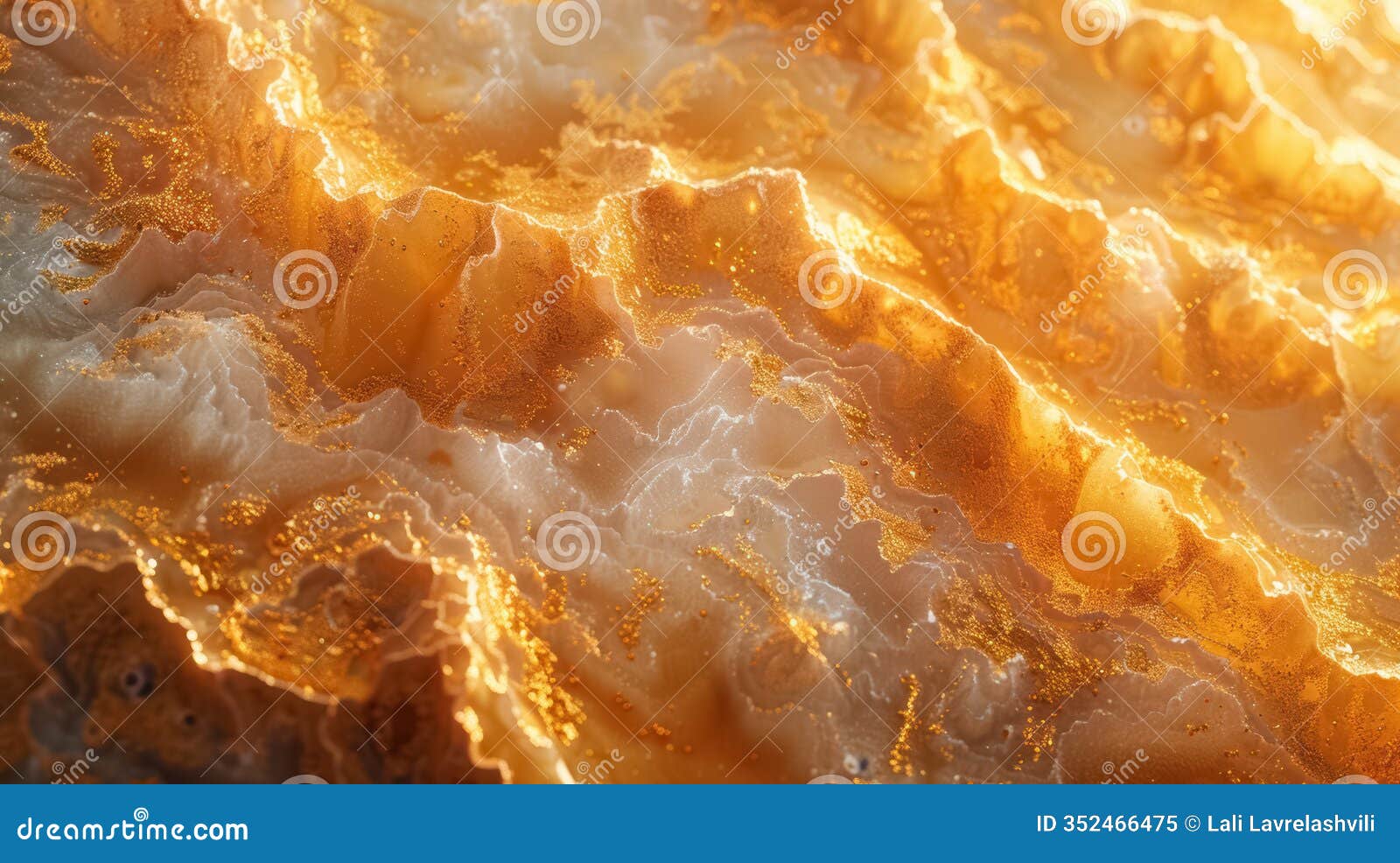 Gold Waves Marble Texture. Precious Metal Flow Image Stock Illustration ...